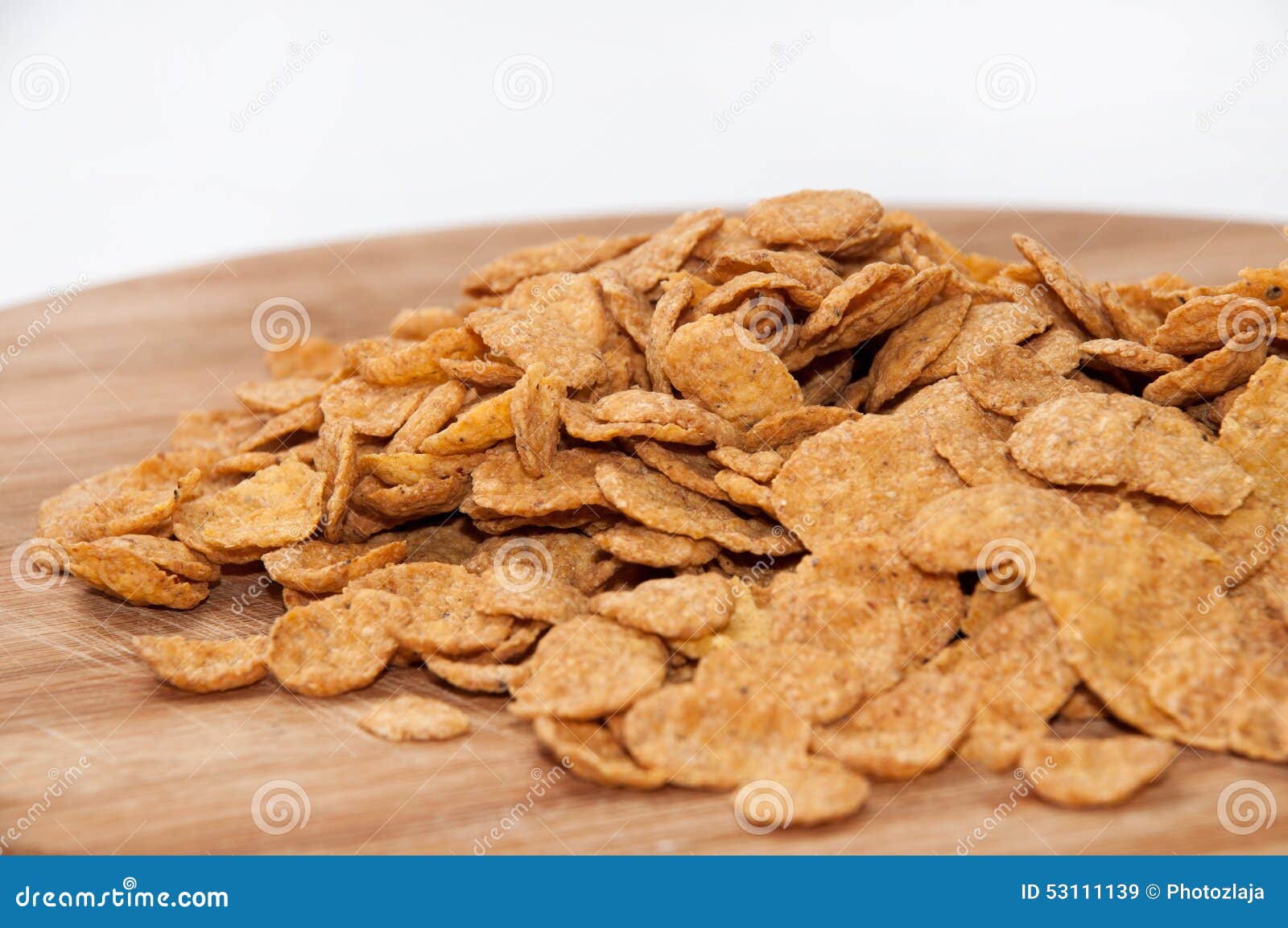 Cornflakes on the Wooden Board Stock Image - Image of organic, american ...