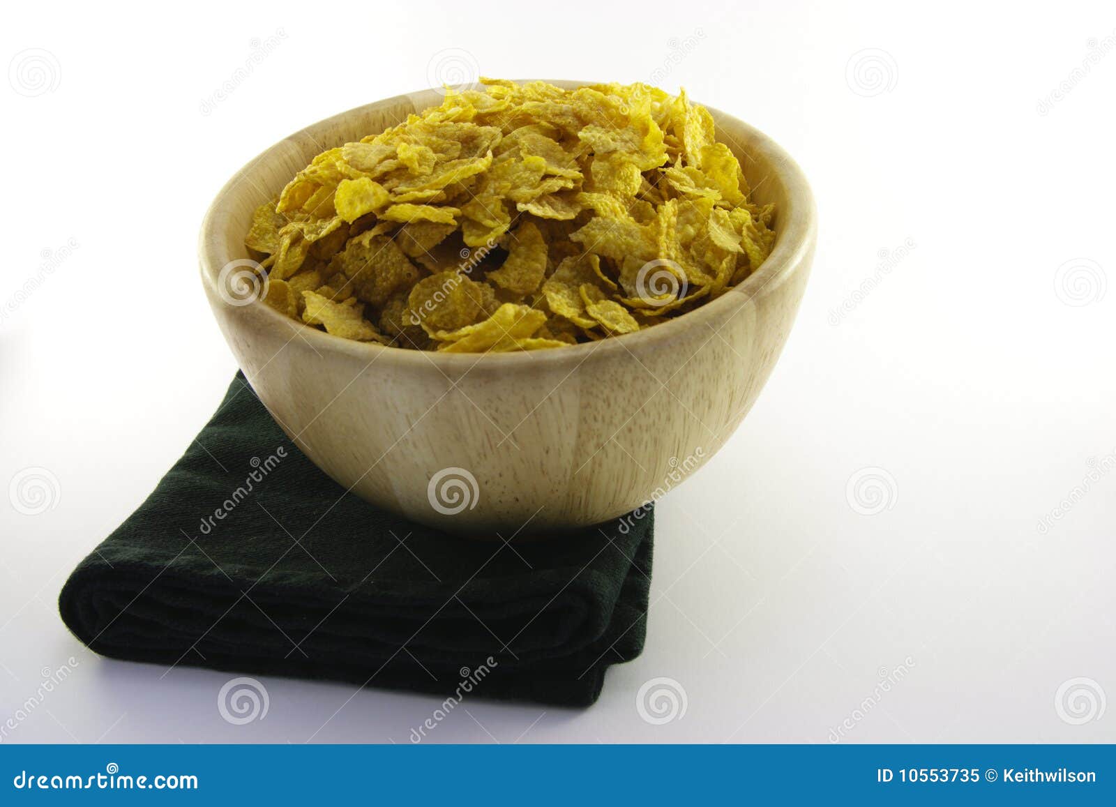 Cornflakes in a Wooden Bowl Stock Image - Image of milk, kitchen: 10553735