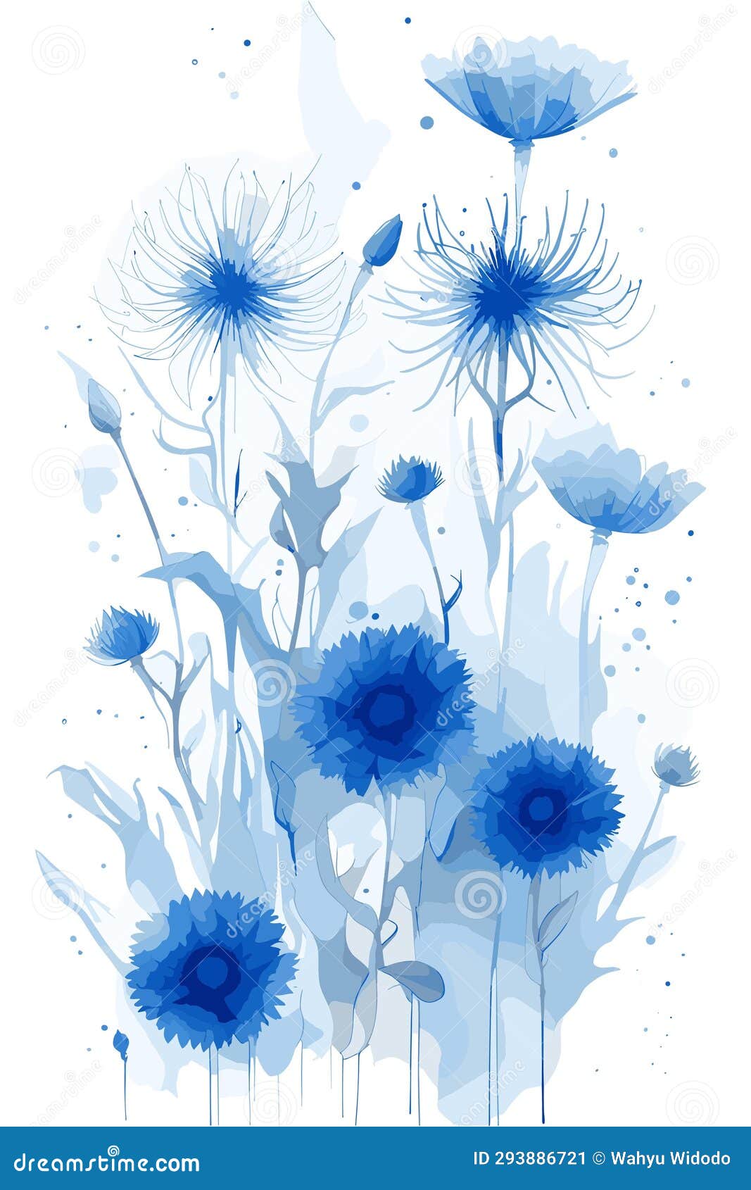 Cornflower Drawing Cartoon Artwork Vector Ai Generated Stock Vector ...