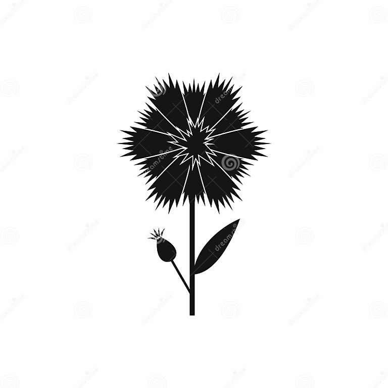 Cornflower Icon in Simple Style Stock Vector - Illustration of blooming ...