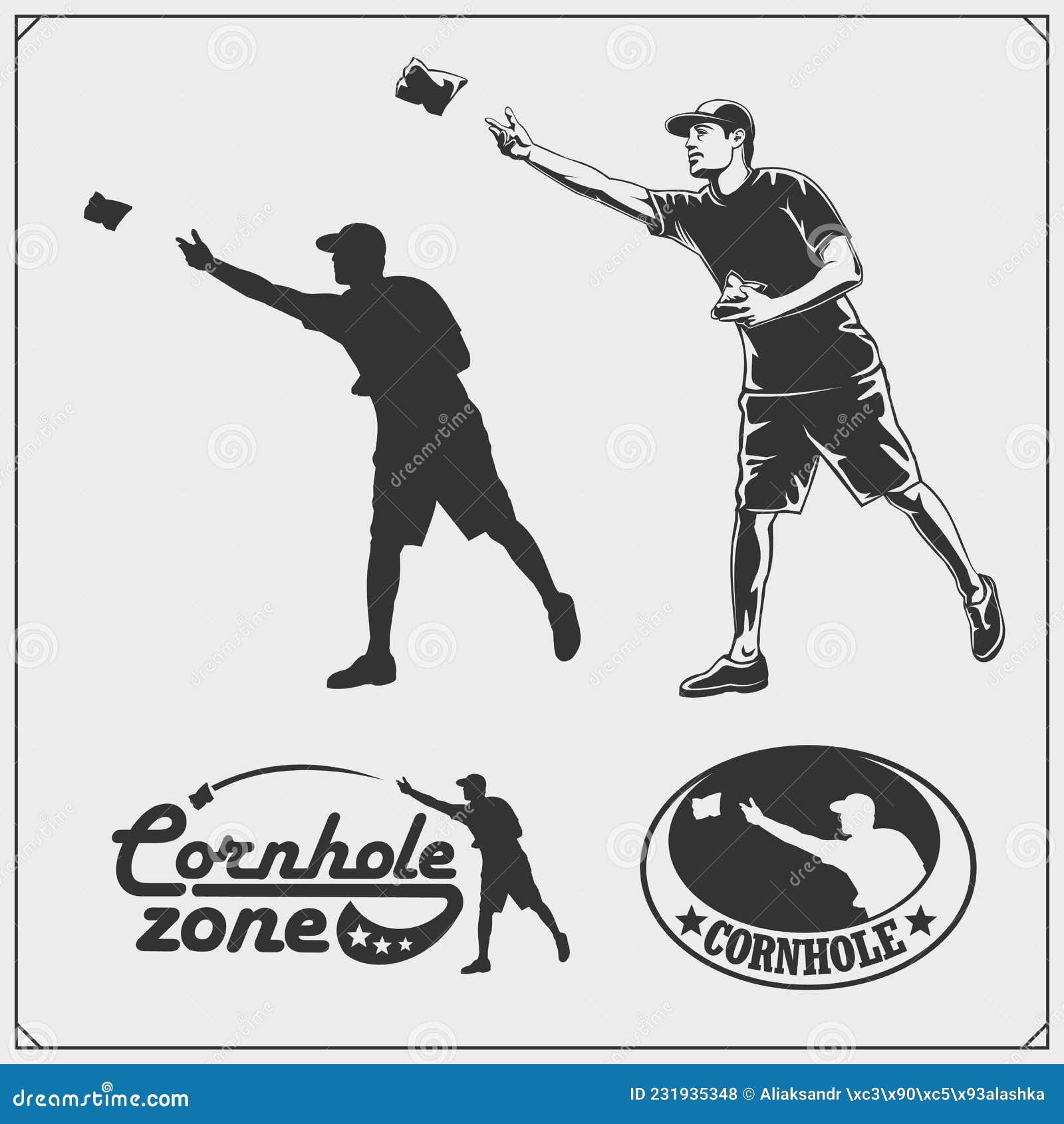 Cornhole Badges, Labels and Design Elements. Sport Club Emblems Stock ...