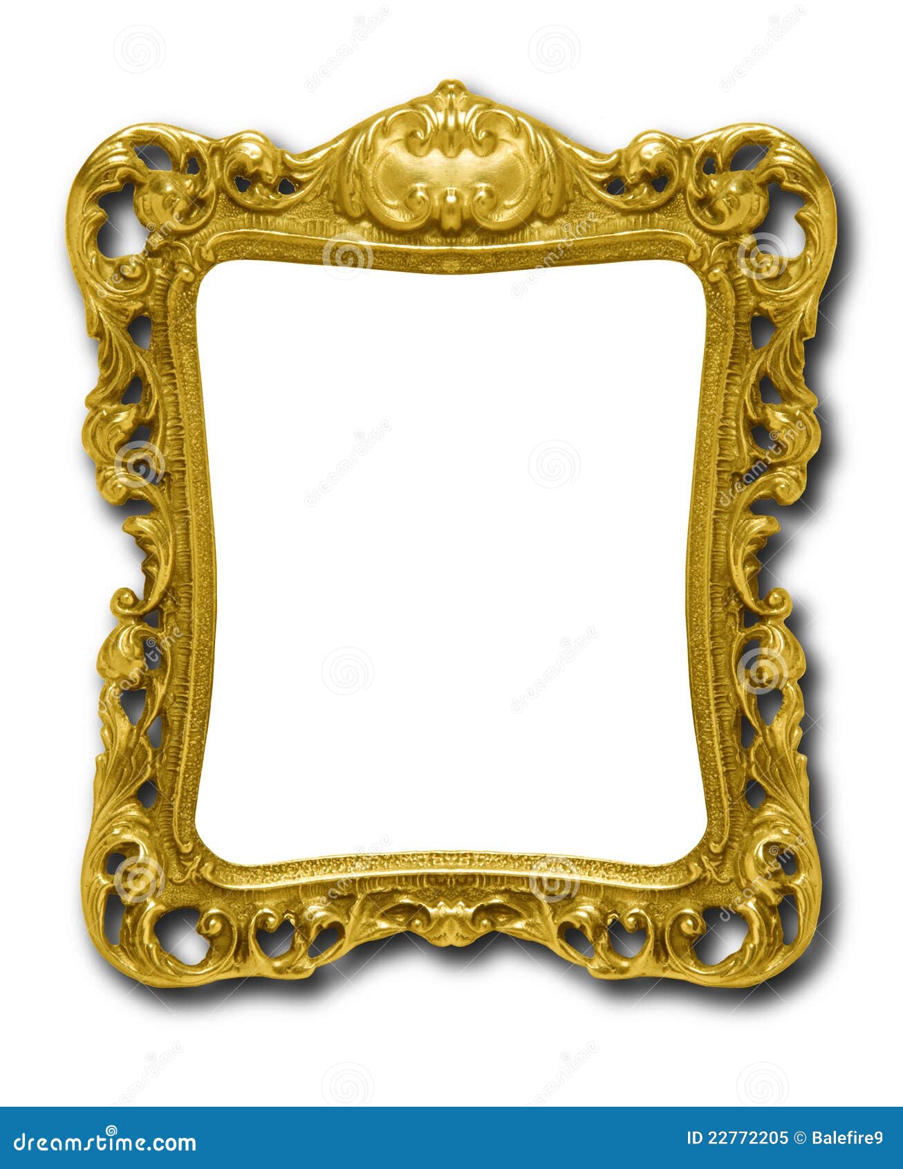 Cornice Decorata Dell'oro Contro Bianco Immagine Stock - Immagine di ...