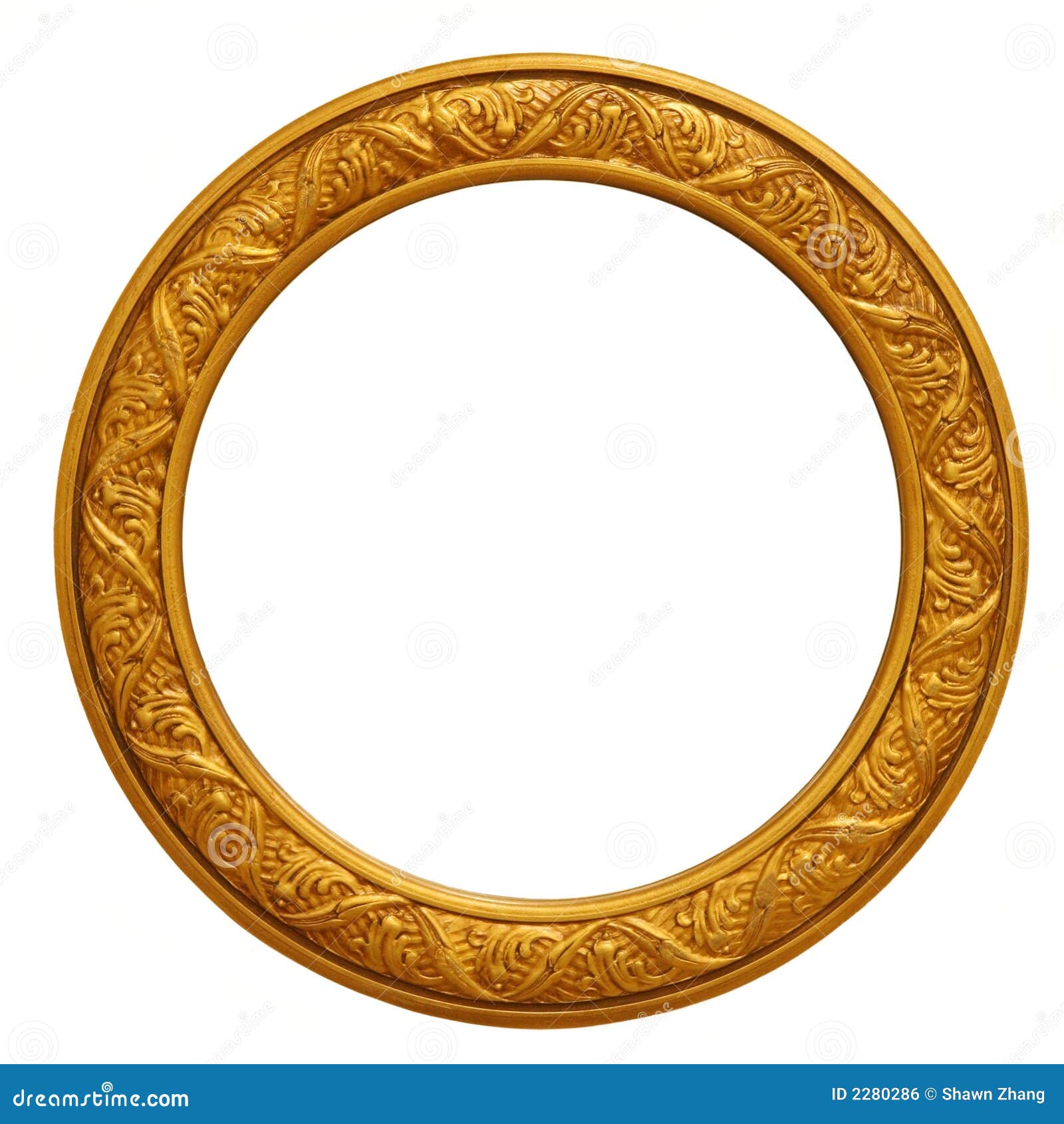 Cornice dorata circolare fotografia stock. Immagine di pittura - 2280286