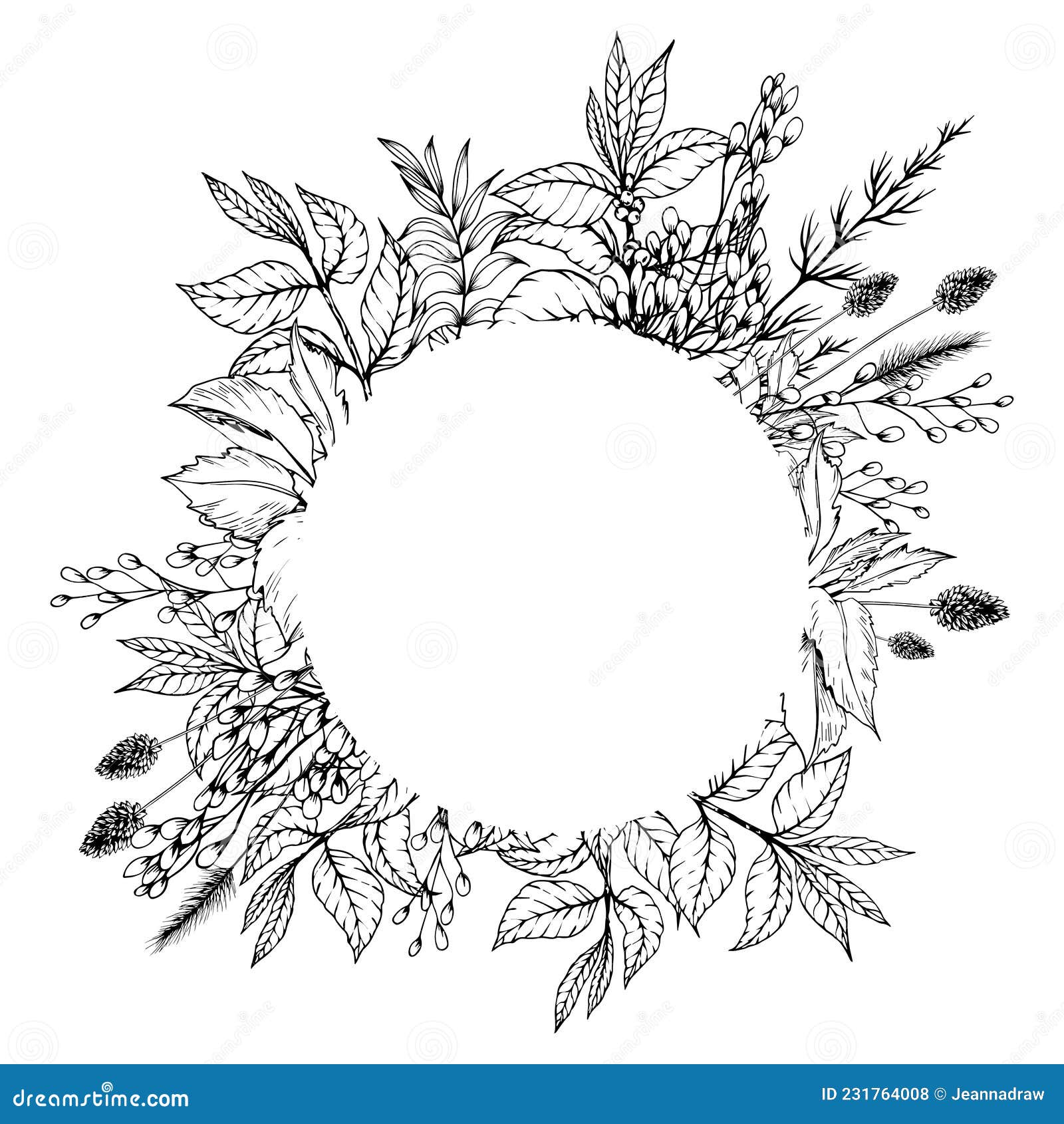 Cornice Floreale in Bianco E Nero. Disegno Manuale Di Un Vettore ... Cornice Floreale in Bianco E Nero. Disegno Manuale Di Un Vettore ...