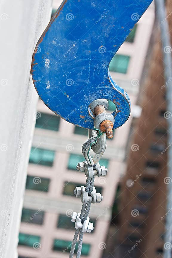 Cornice Hook Hanging on the Parapet Wall. Stock Image - Image of beams ...