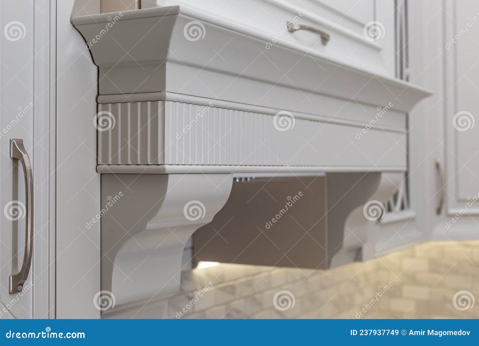 Cornice in a Modern Kitchen. an Element of Kitchen Furniture Stock ...