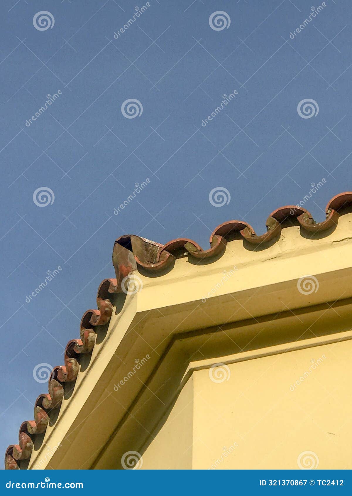 Cornice of an Old Tile Roof Stock Image - Image of home, background ...