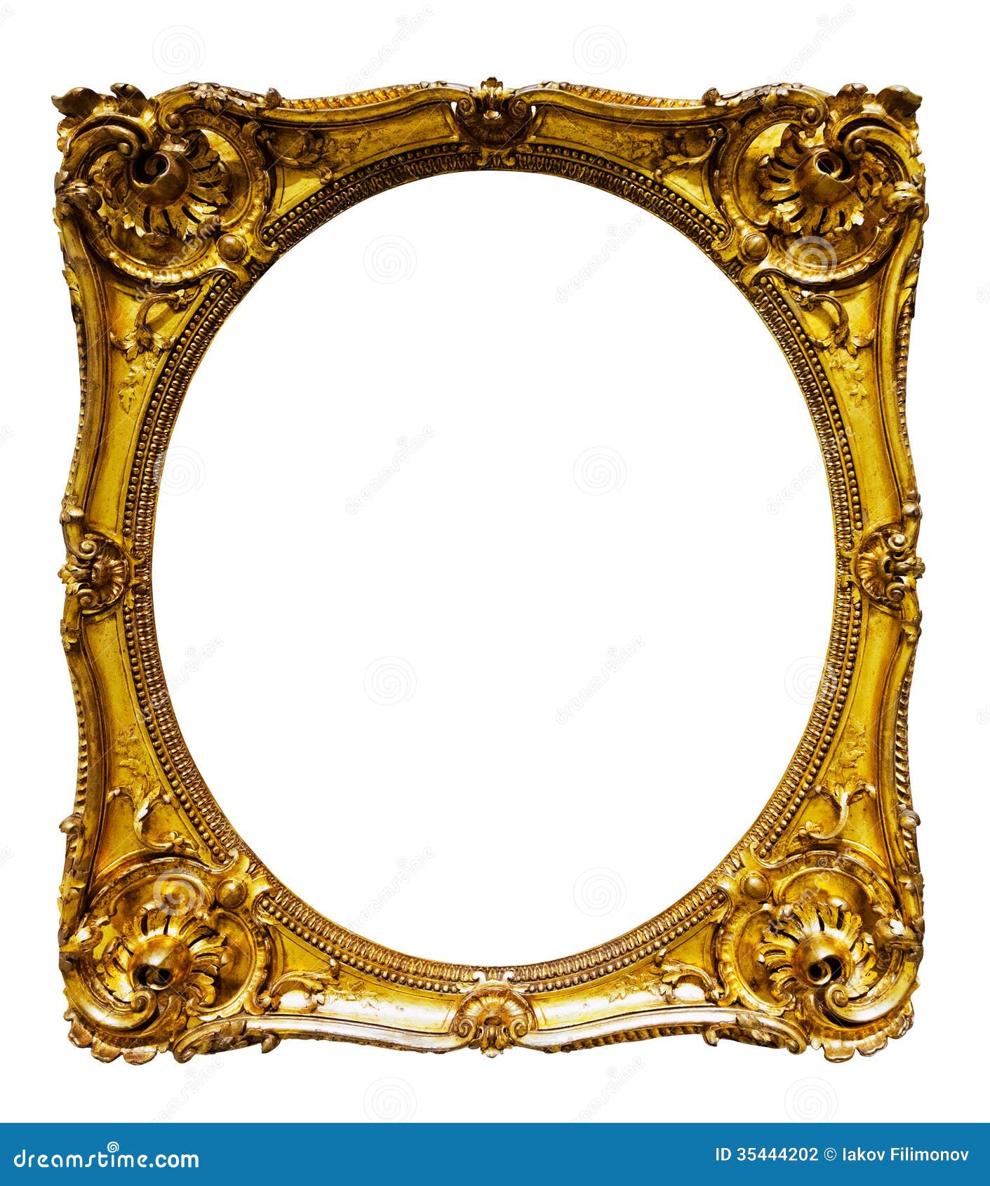 Cornice ovale dell'oro fotografia stock. Immagine di modello - 35444202