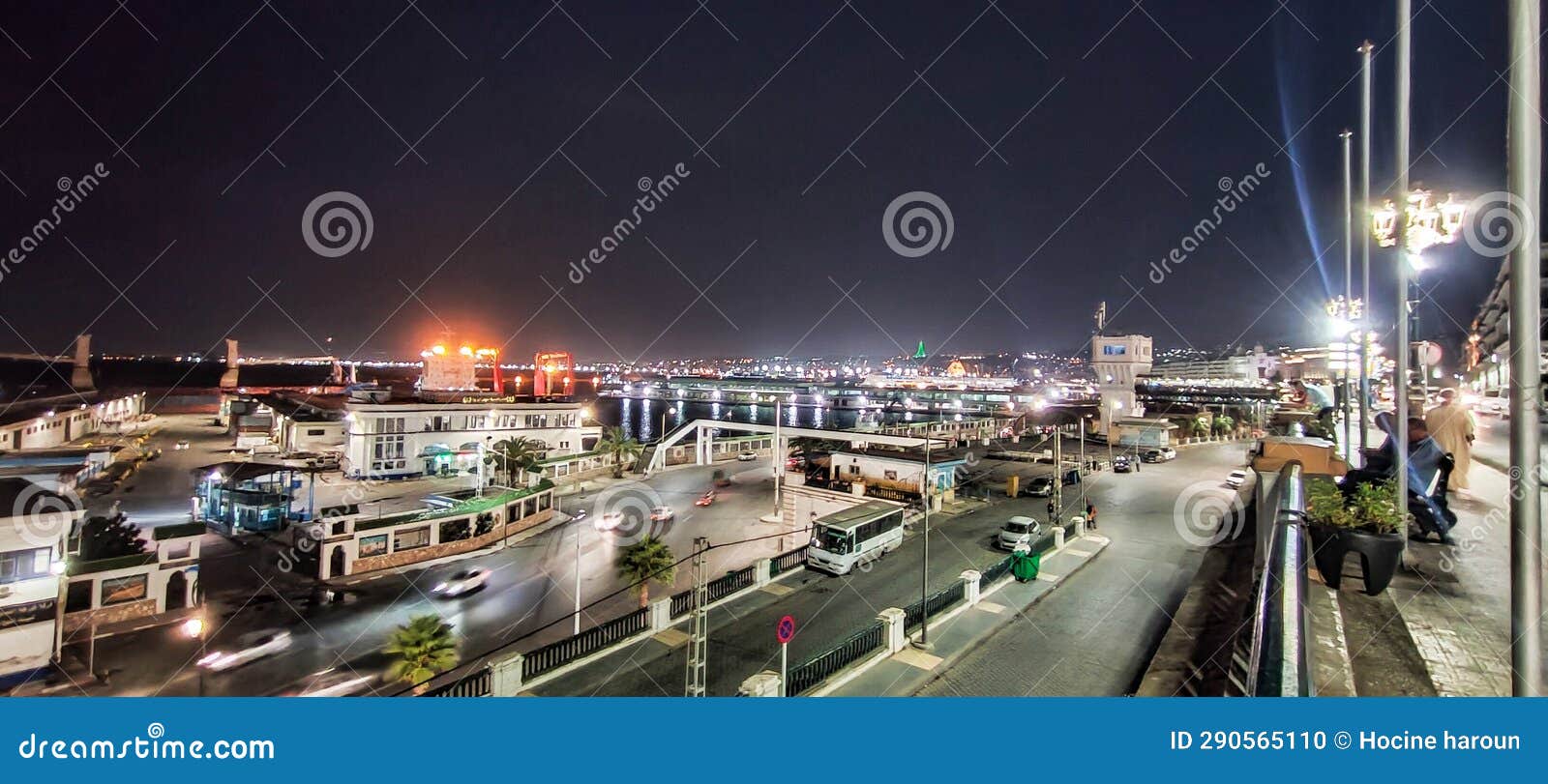 The Corniche of Algiers and the Port at Night Editorial Image - Image ...