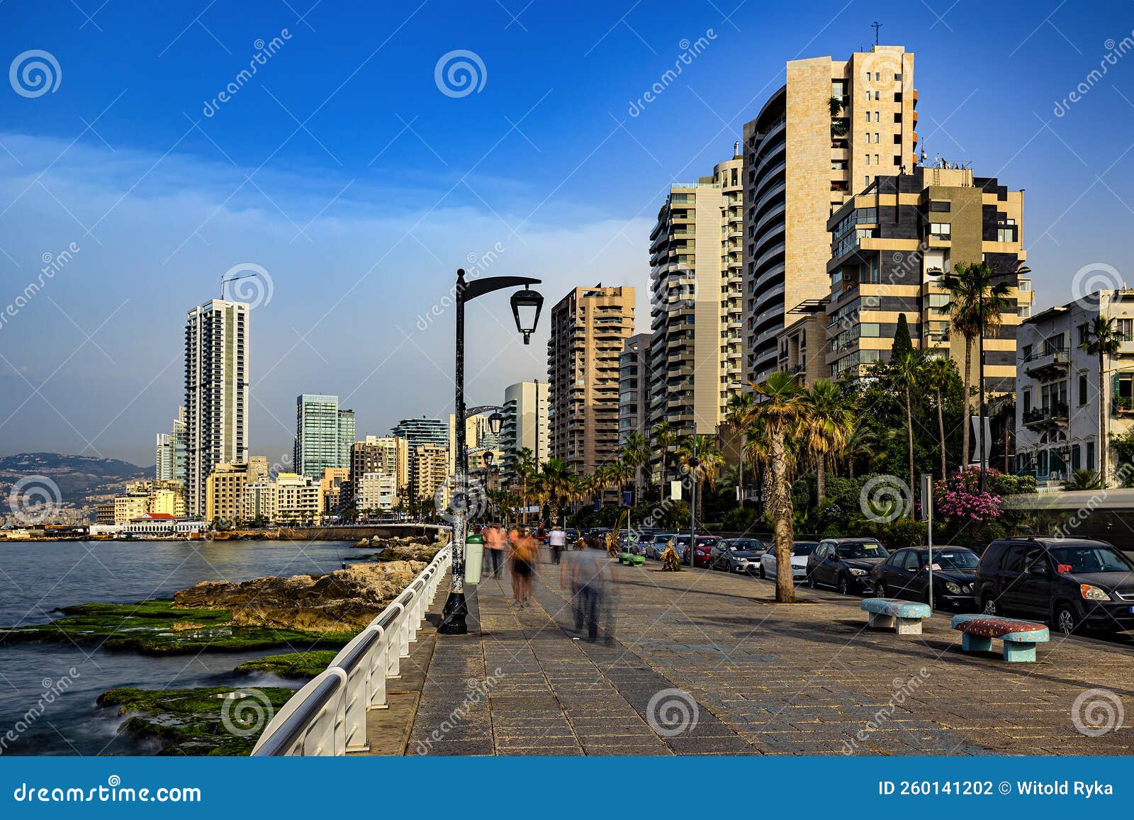 Corniche beirut lebanon fotografia editoriale. Immagine di zona - 260141202