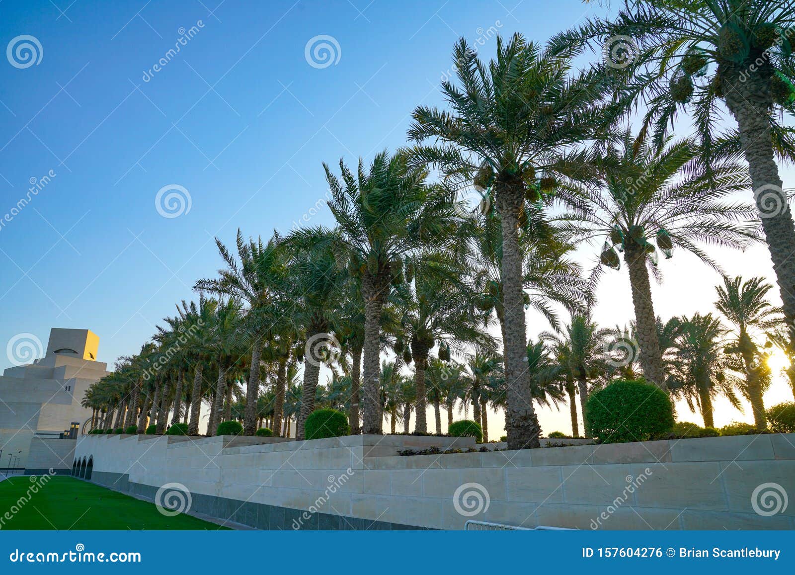 The Corniche on Doha, a Pedestrian Walkway Along Harbour Edge Stock ...