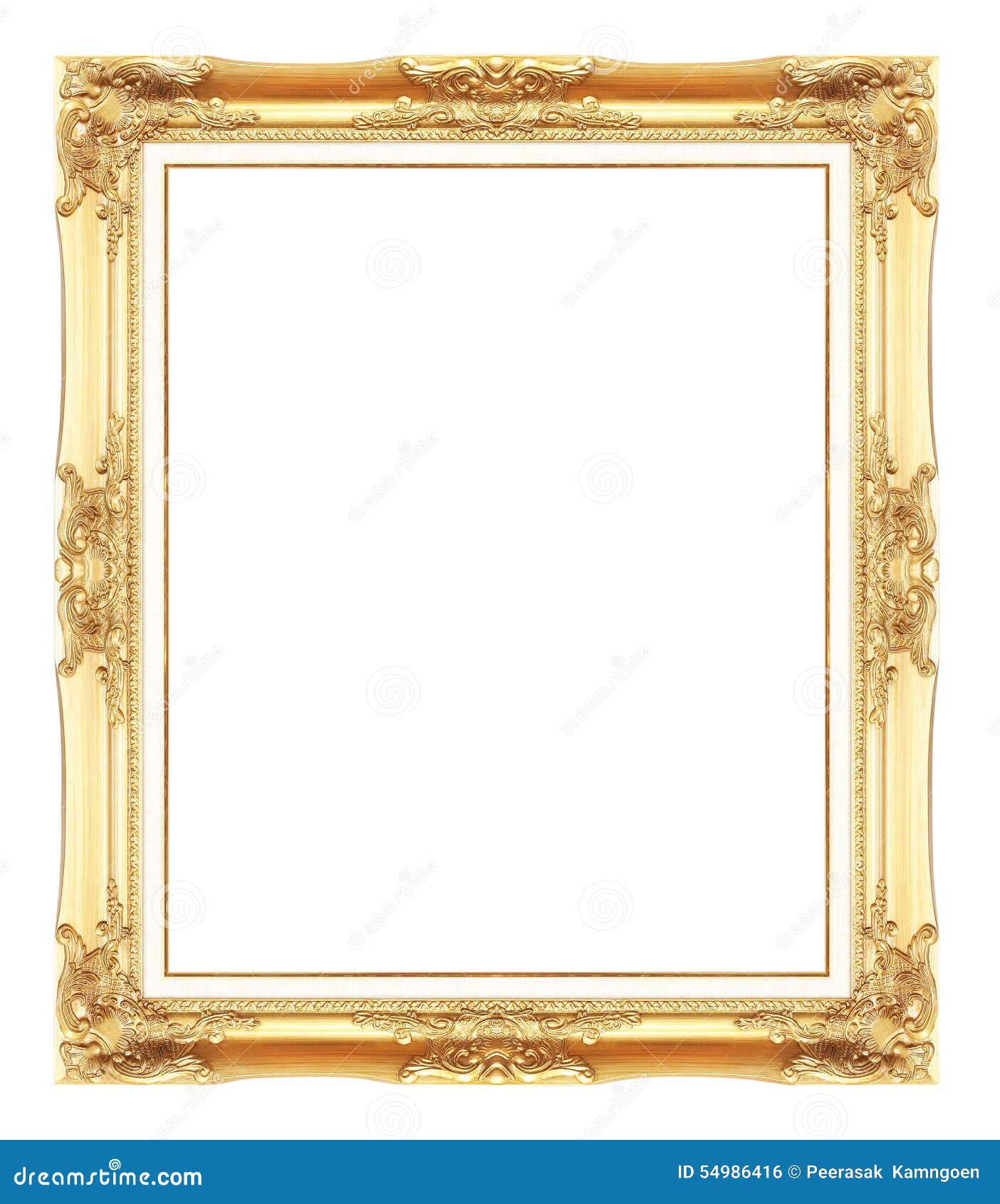 Cornici Antiche Dell'oro Isolato Su Bianco Fotografia Stock - Immagine ...