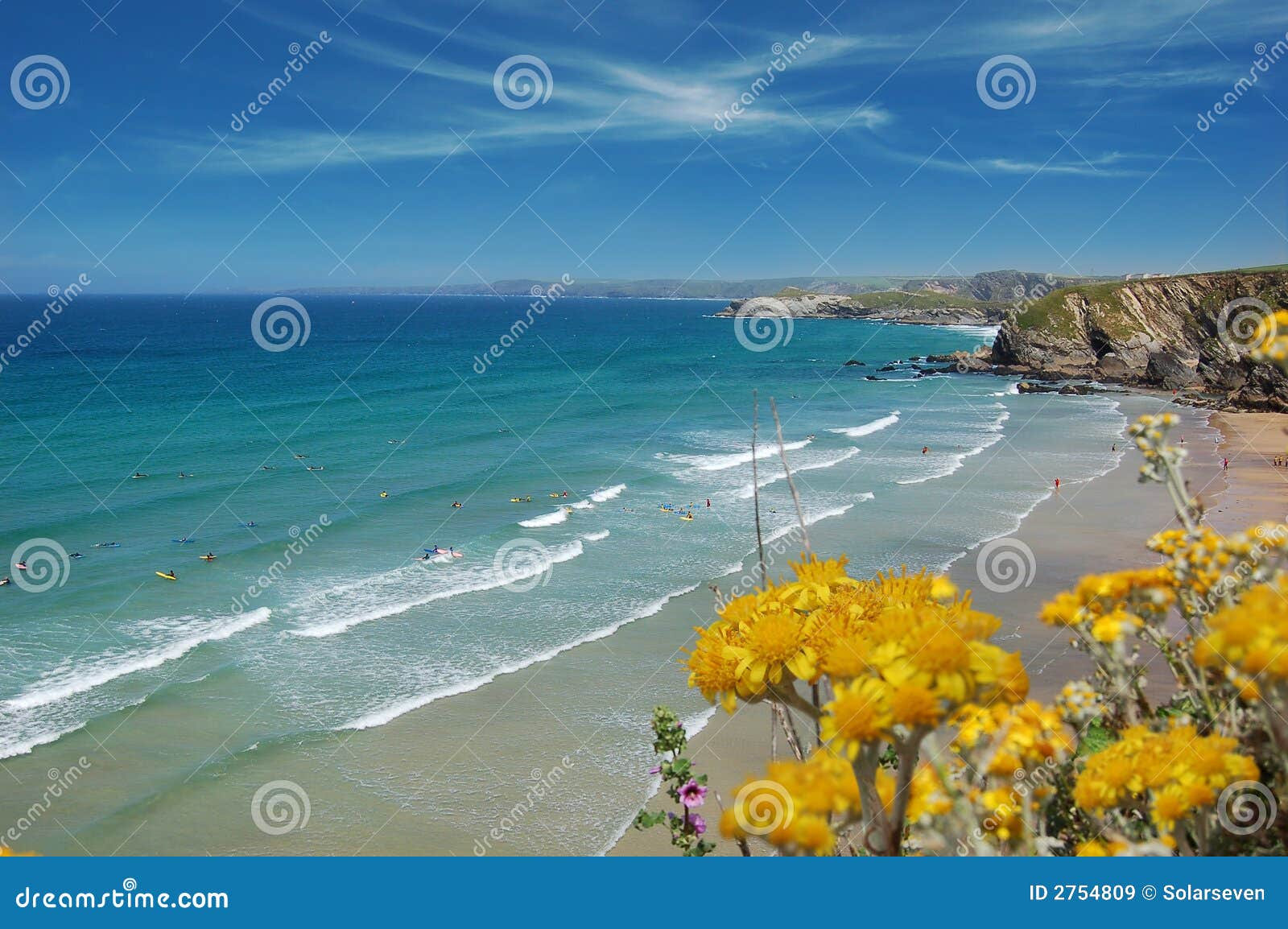 Cornish Beach Landscape stock image. Image of vacation - 2754809