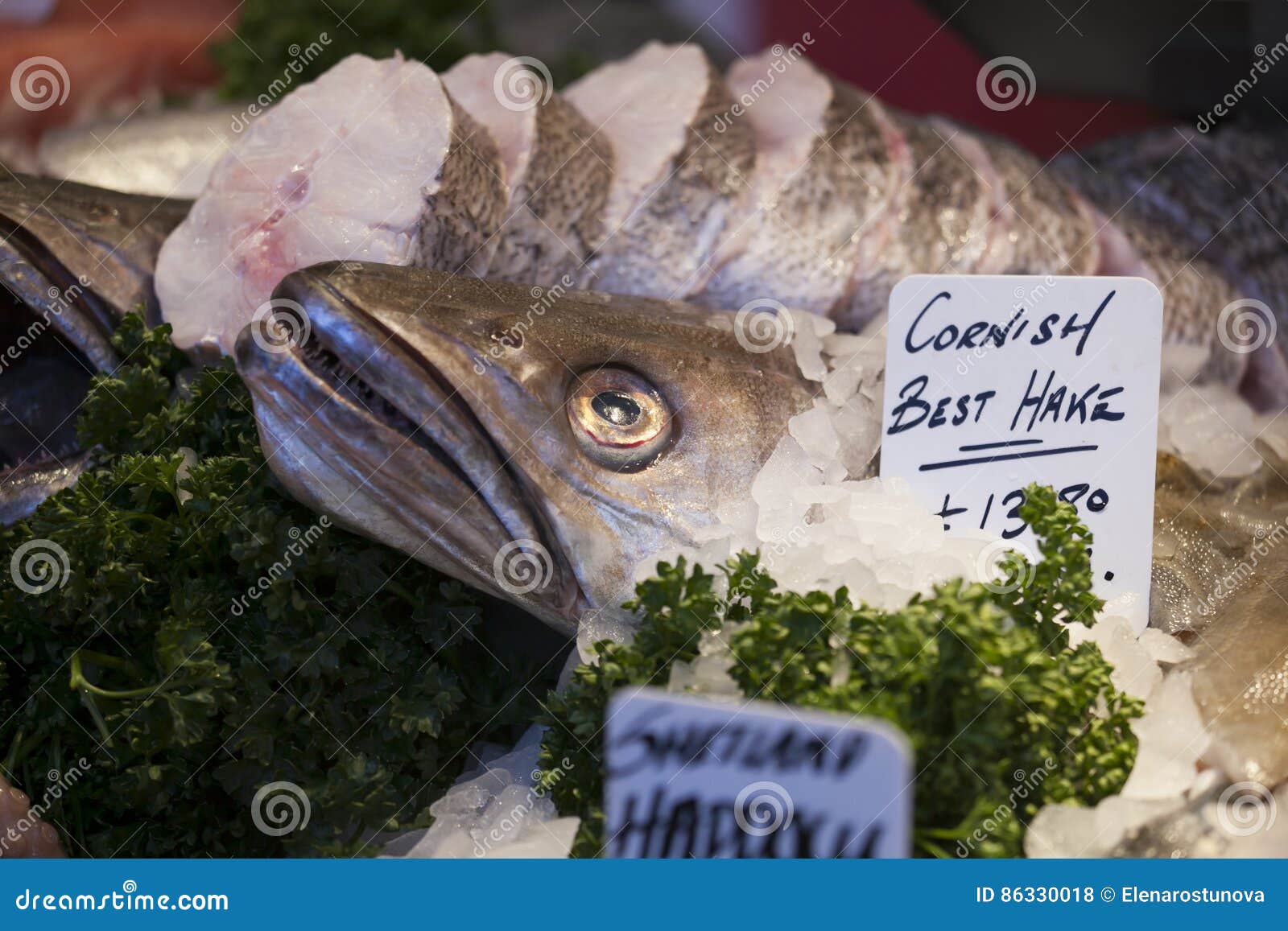 Cornish Best Hake on the Market Stock Photo - Image of cornish, seafood ...