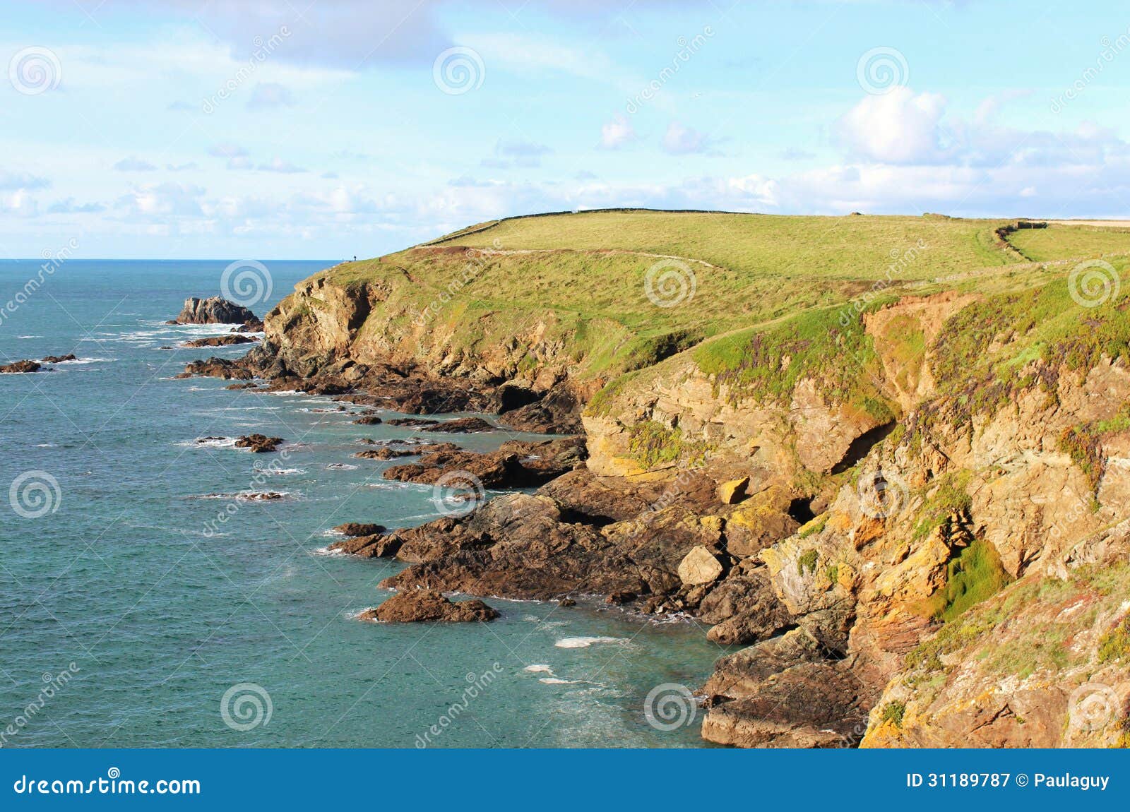 Cornish Coast, Lizard Point Stock Image - Image of green, blue: 31189787