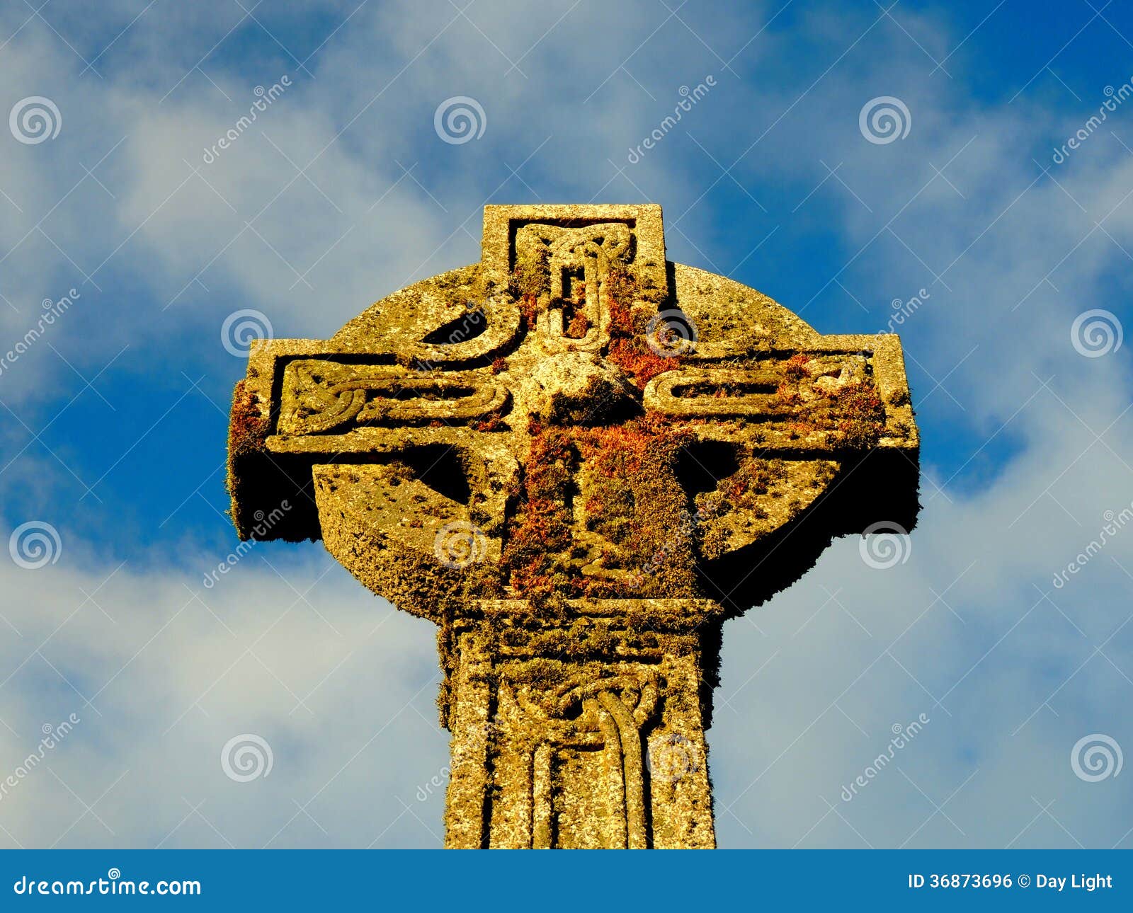 Cornish Celtic Cross stock photo. Image of clouds, blue - 36873696