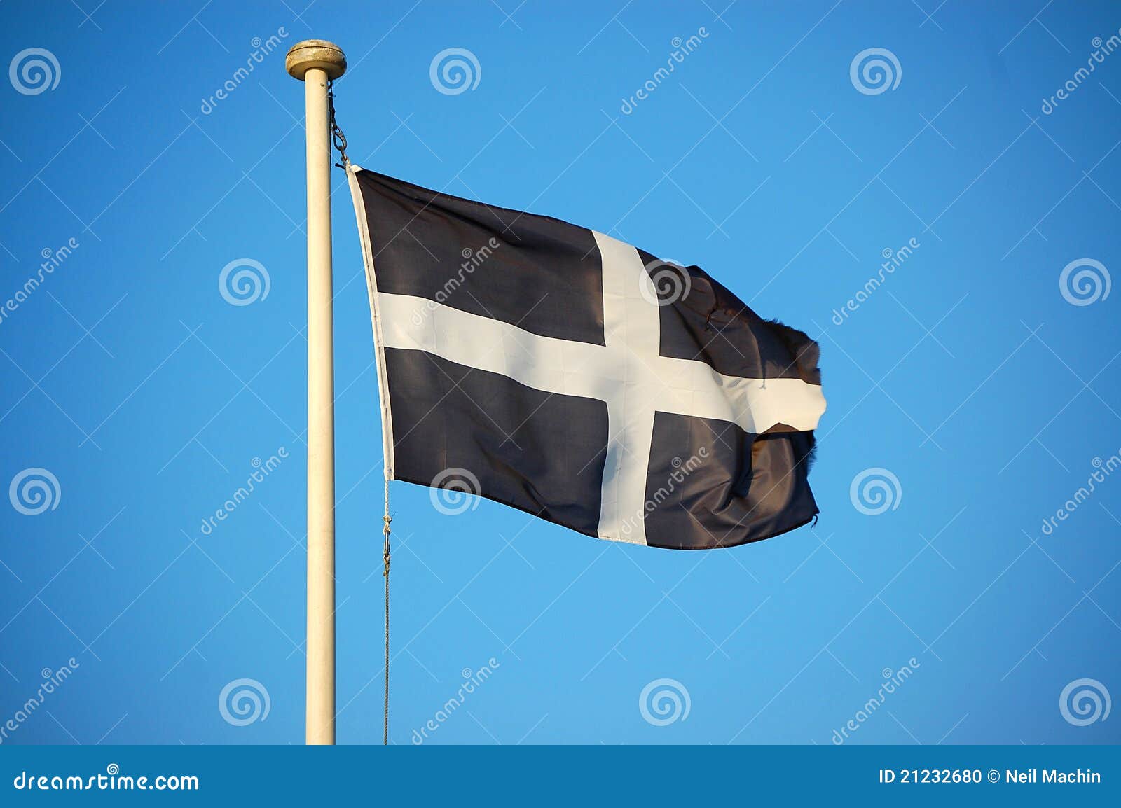Cornish Flag of St Piran stock photo. Image of fluttering - 21232680