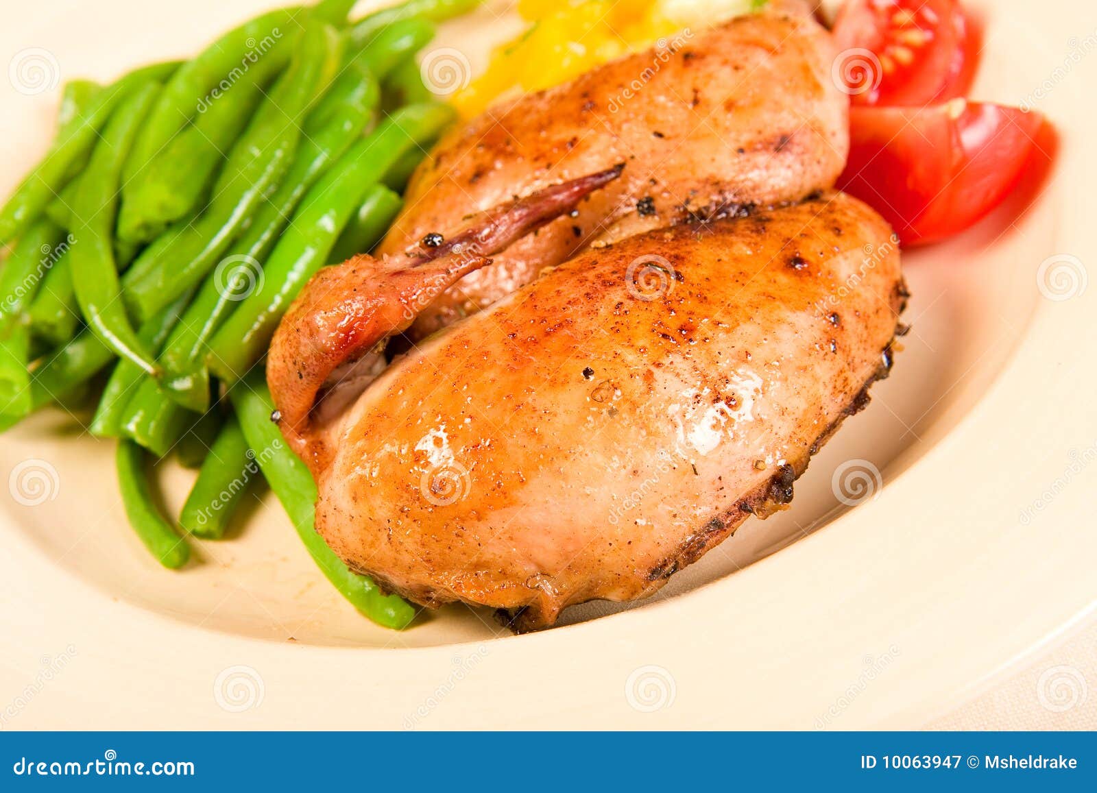 Cornish Hen Meal stock image. Image of chicken, meal - 10063947