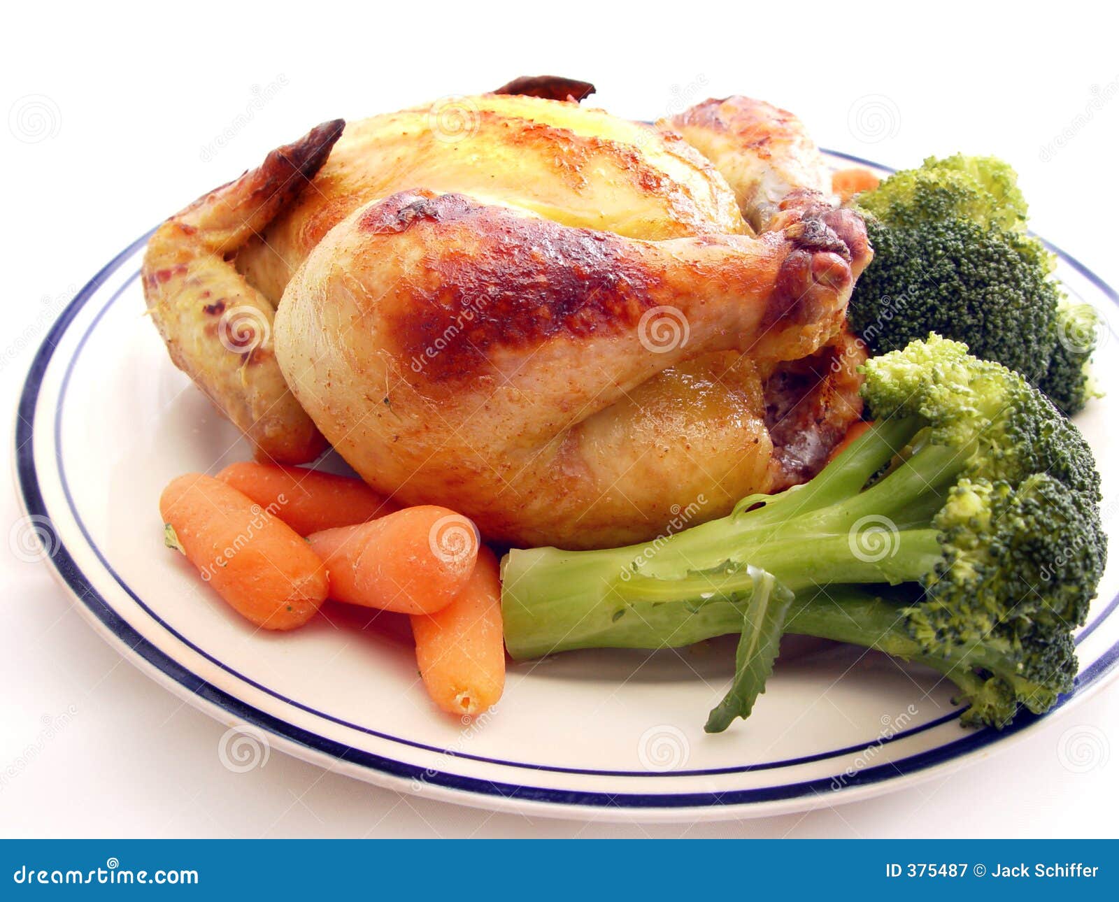 Cornish Hen Plate stock image. Image of broccoli, poultry - 375487