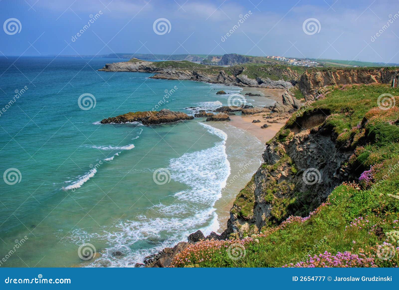 Cornish landscape stock image. Image of shoreline, horizon - 2654777
