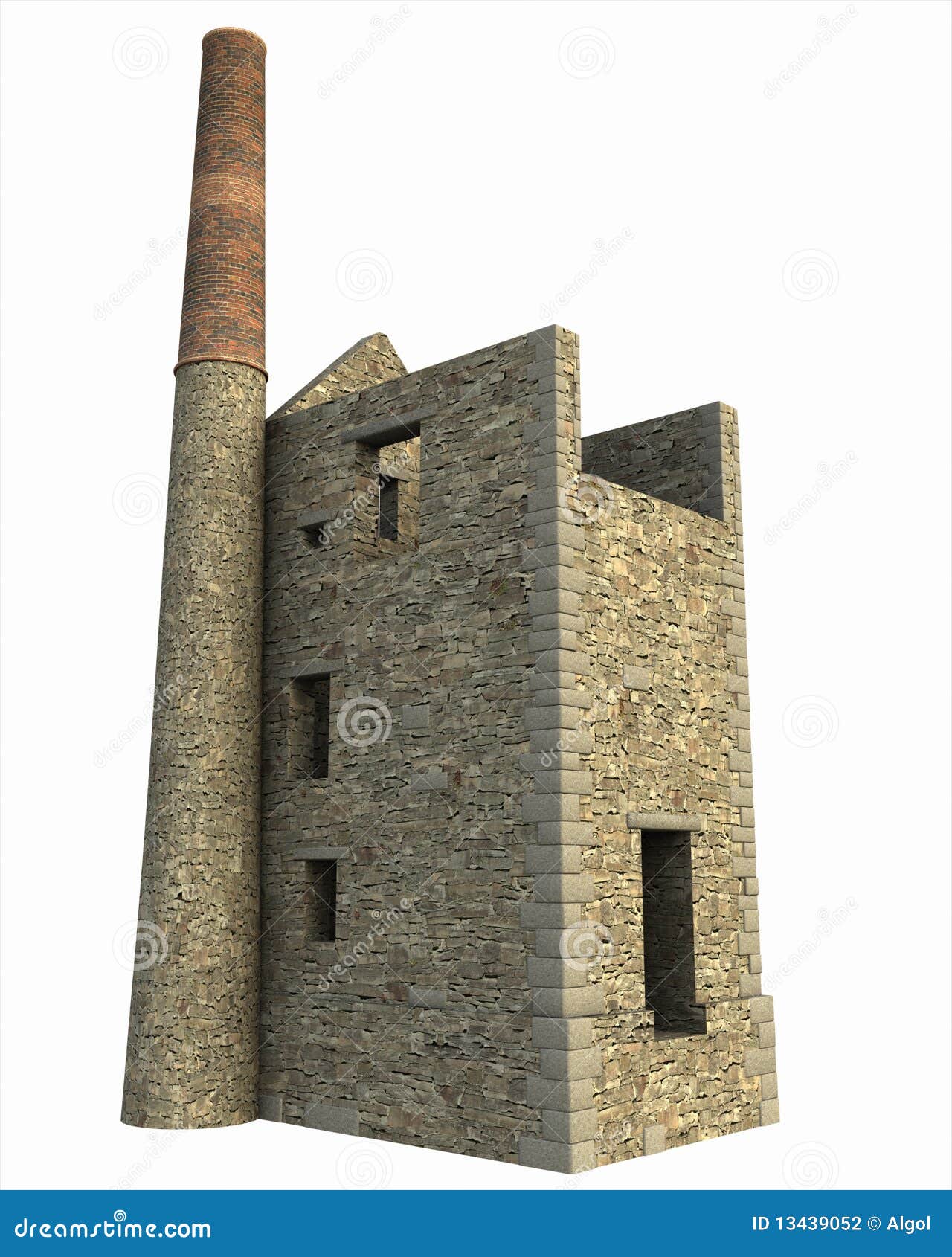 Cornish Mine Engine House stock illustration. Illustration of cornish ...