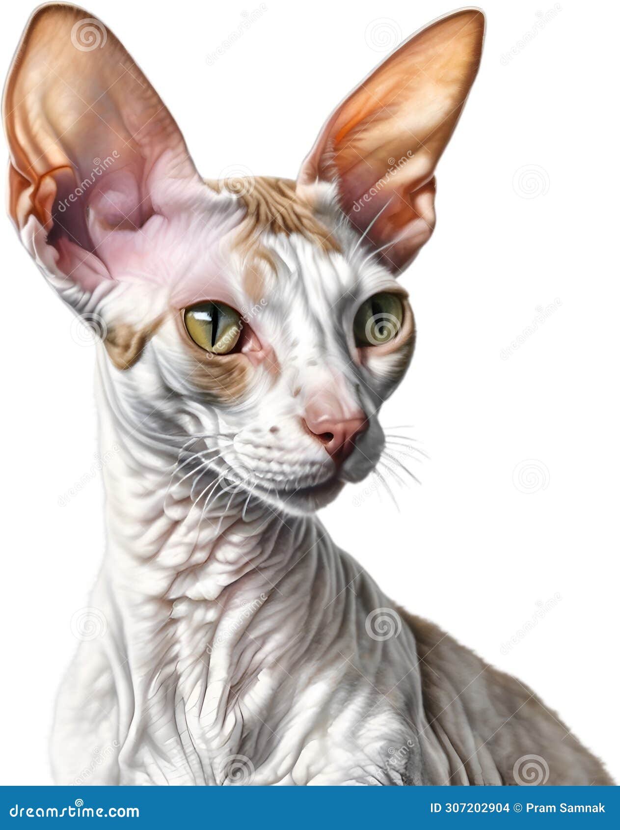 Cornish Rex Cat, Colored-pencil Sketch Of A Cornish Rex Cat. AI ...