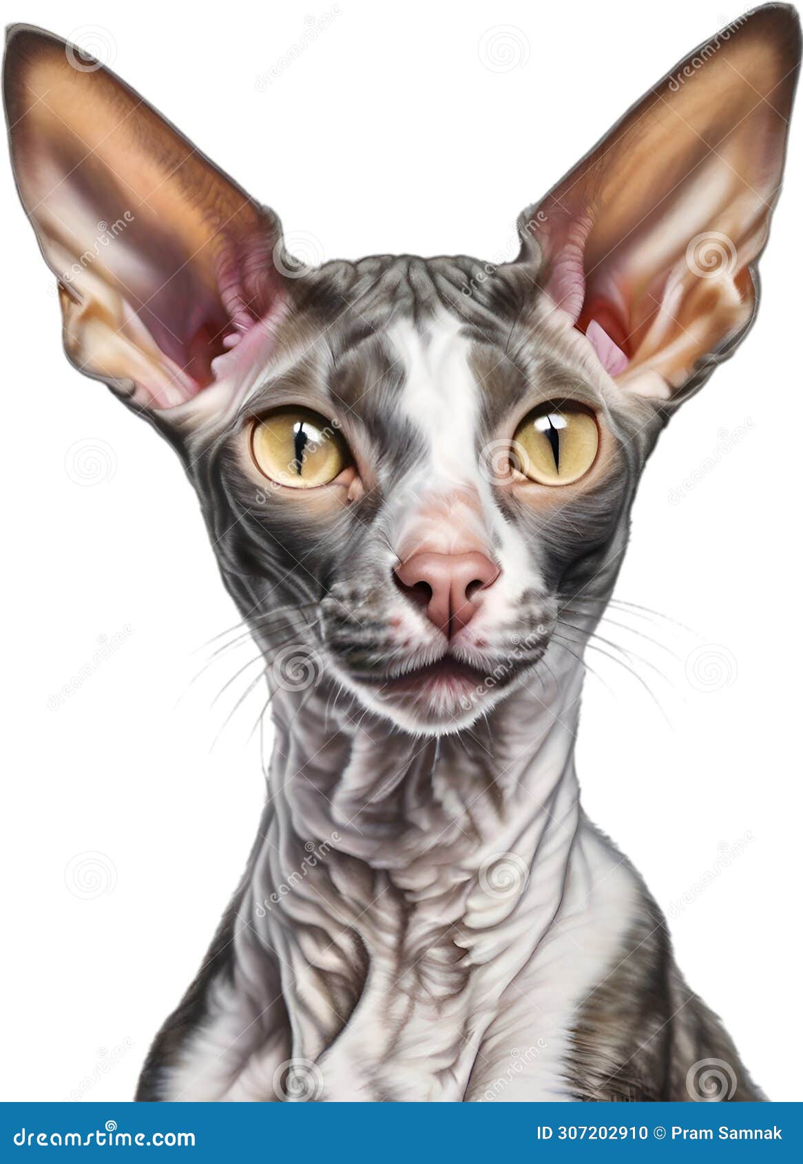 Cornish Rex Cat, Colored-pencil Sketch Of A Cornish Rex Cat. AI ...
