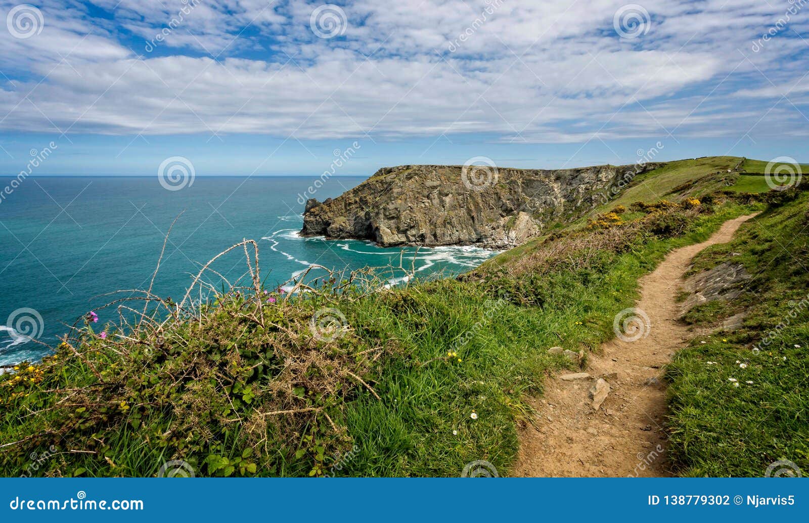 Cornish Seascape - Coastal Path Stock Photo - Image of landscape, path ...