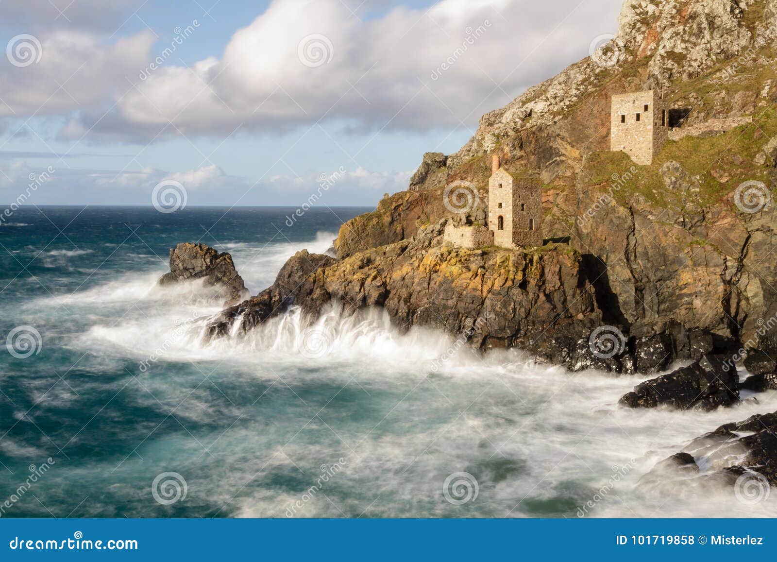 Cornish Tin Mines on Cliff Edge Stock Photo - Image of mining, cliff ...