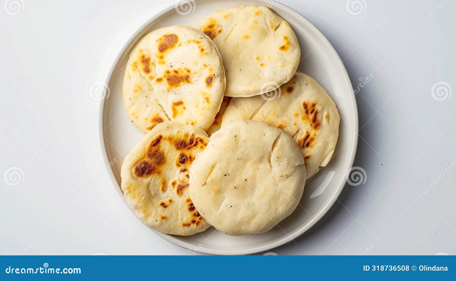 Cornmeal Arepas On A Plate On Light Grey Background. Traditional ...