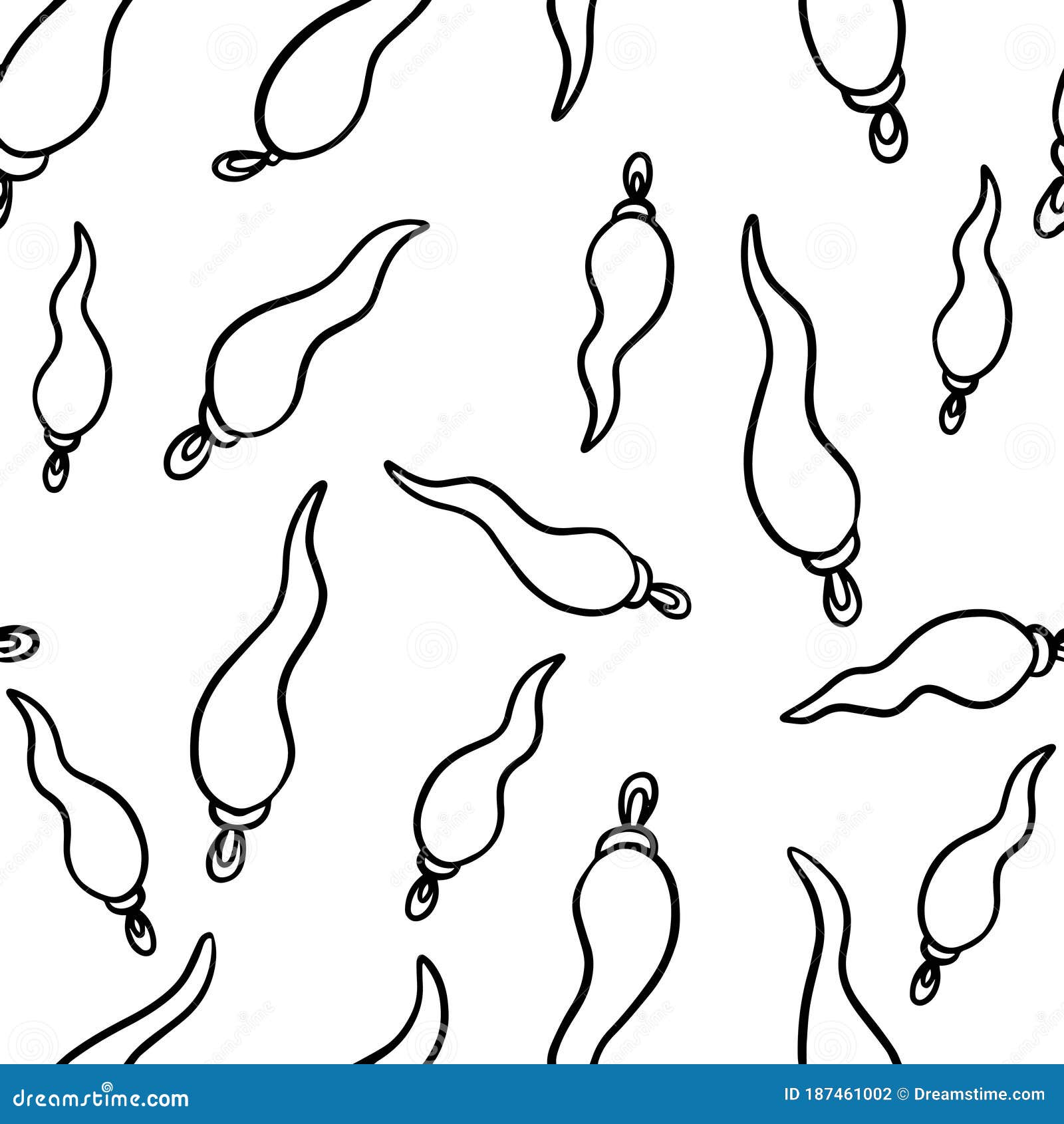 Corno Portaportuna Pattern Seamless Cornetti Lines Vector ...