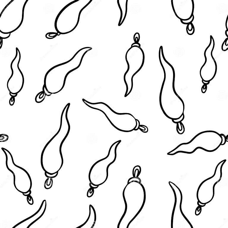 Corno Portaportuna Pattern Seamless Cornetti Lines Vector Stock Vector ...