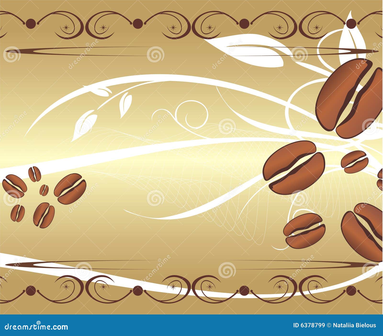 Corns of Coffee on the Abstract Background. Stock Vector - Illustration ...