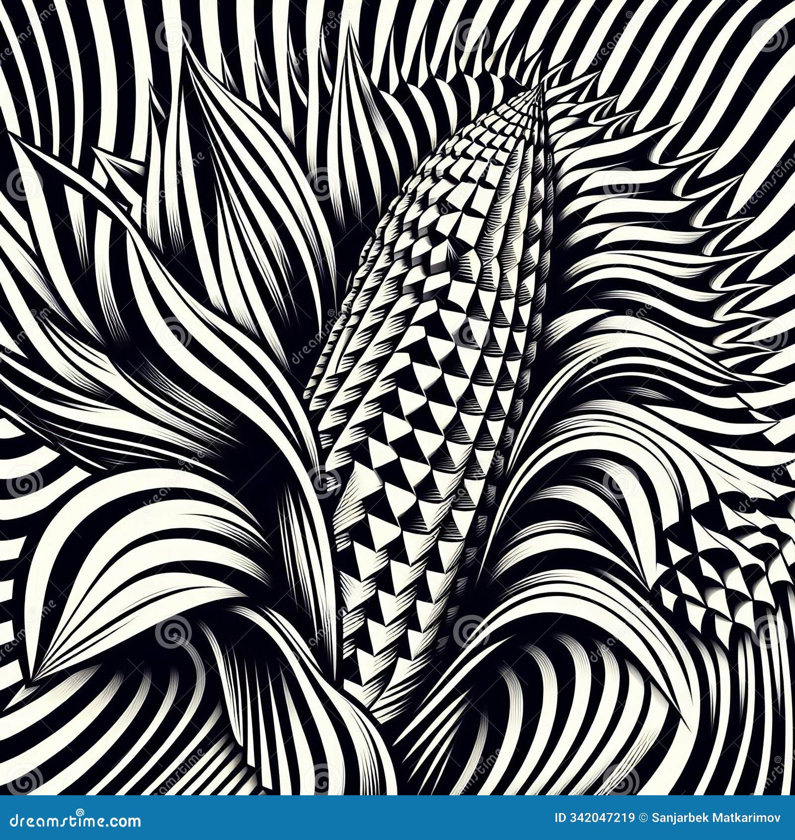 Cornstalk Op Art an Op Art Style Image of a Cornstalk Using Geom Stock ...