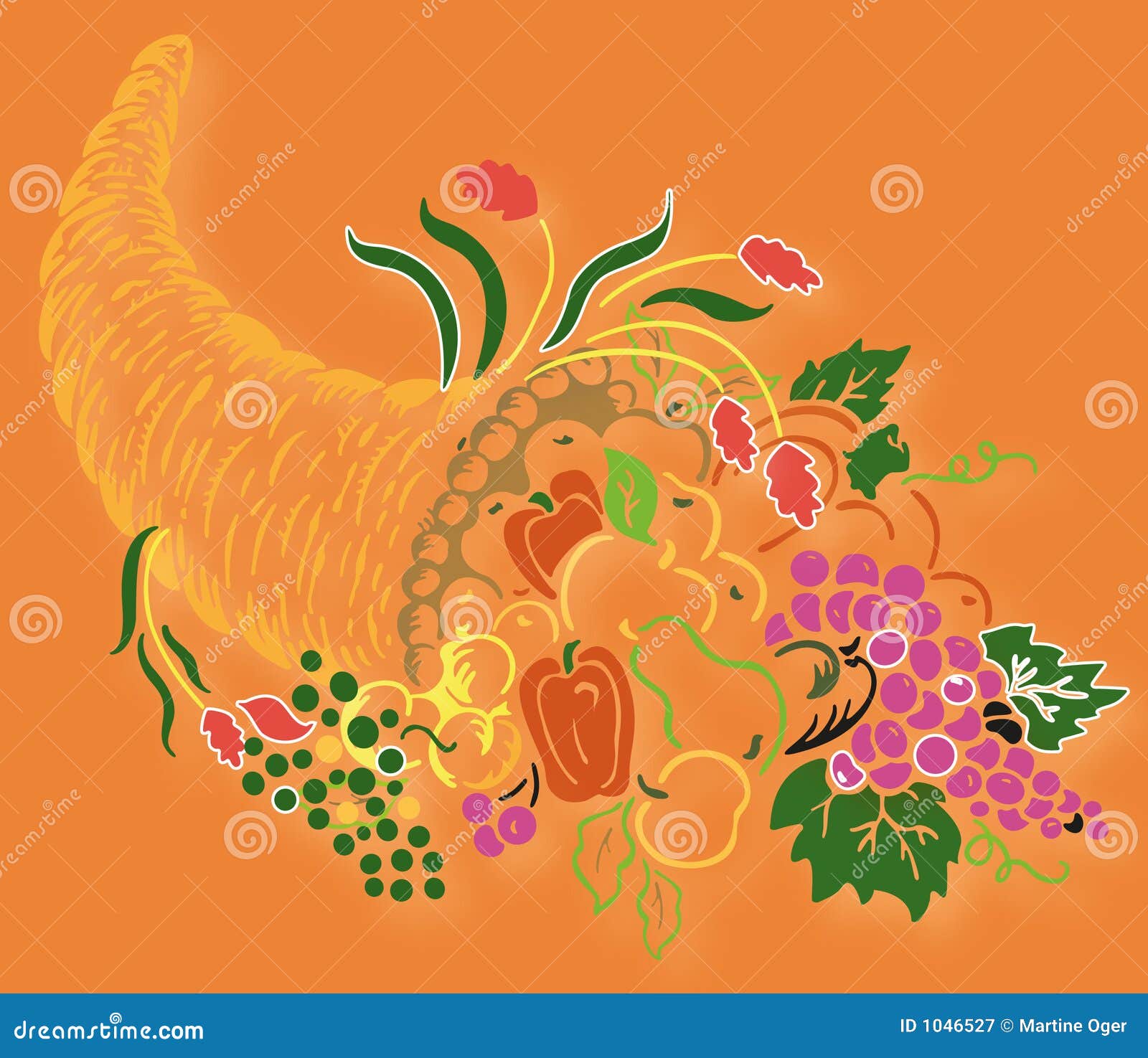 Cornucopia illustrazione di stock. Illustrazione di arancione - 1046527