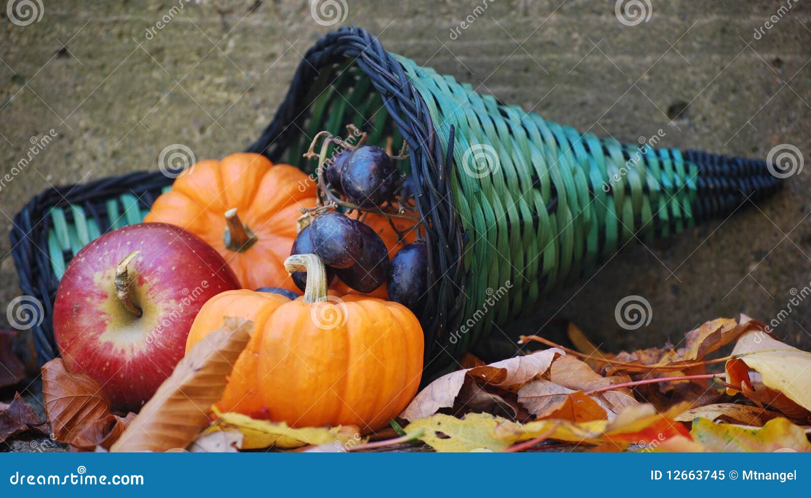 Cornucopia stock image. Image of wicker, autumn, overflowing - 12663745