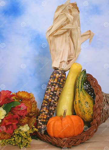 Cornucopia stock photo. Image of corn, cornucopia, blue - 1477972
