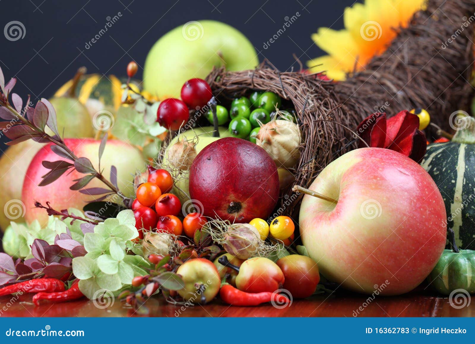 Cornucopia stock image. Image of horn, background, black - 16362783