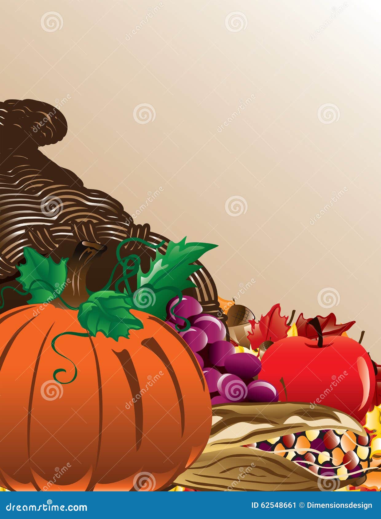 Cornucopia Background Cartoon Vector | CartoonDealer.com #62548661