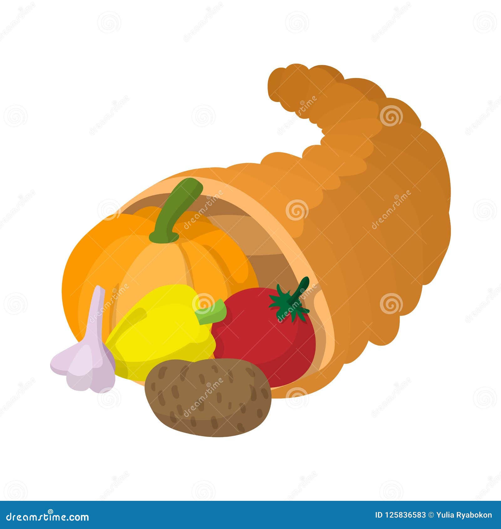 Cornucopia cartoon icon stock illustration. Illustration of cornucopia ...