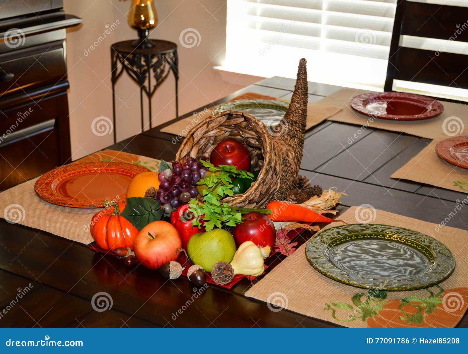 Cornucopia centerpiece stock photo. Image of fall, harvest - 77091786