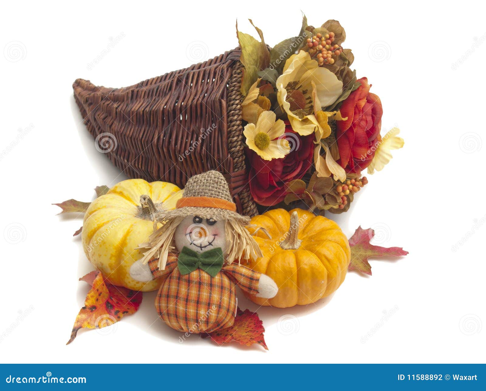 Cornucopia of Flowers with Pumpkins Stock Photo - Image of still ...