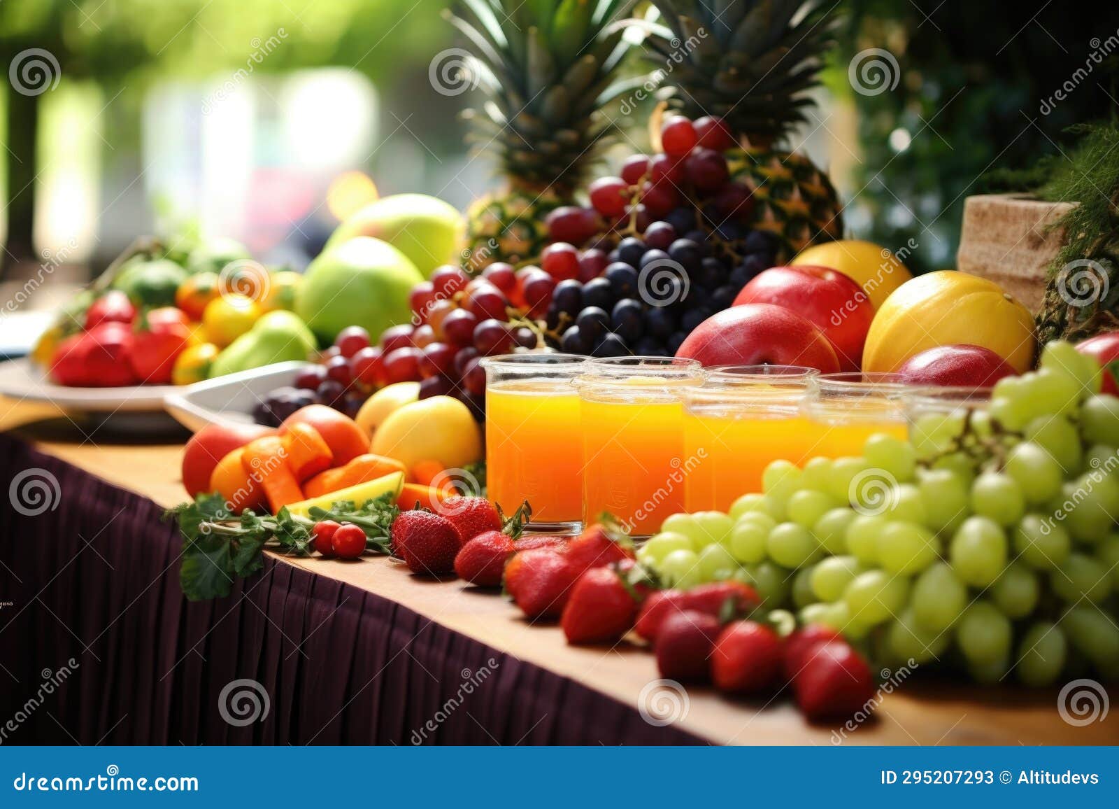 A Cornucopia of Fresh Fruits on the Refreshment Table Stock Image ...