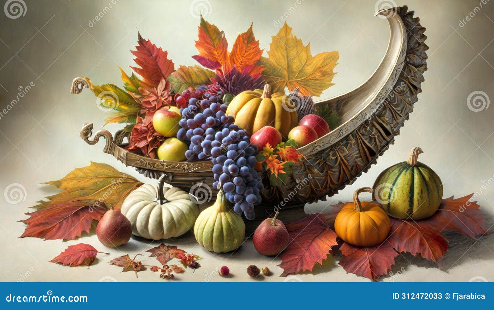 Cornucopia Full of Harvest Vegetables and Fruits Stock Illustration ...