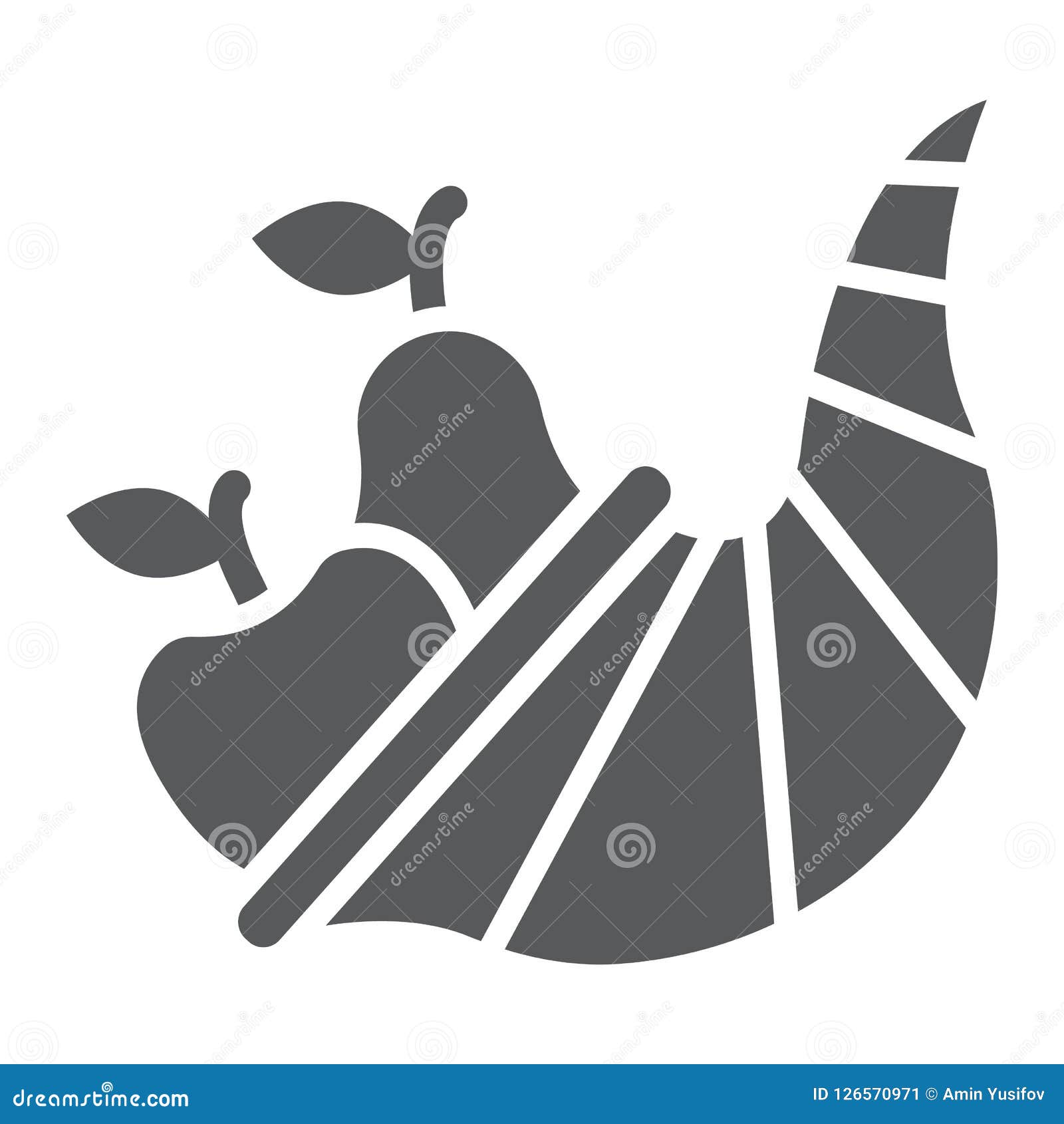 Cornucopia Glyph Icon, Harvest and Food, Basket Sign, Vector Graphics ...