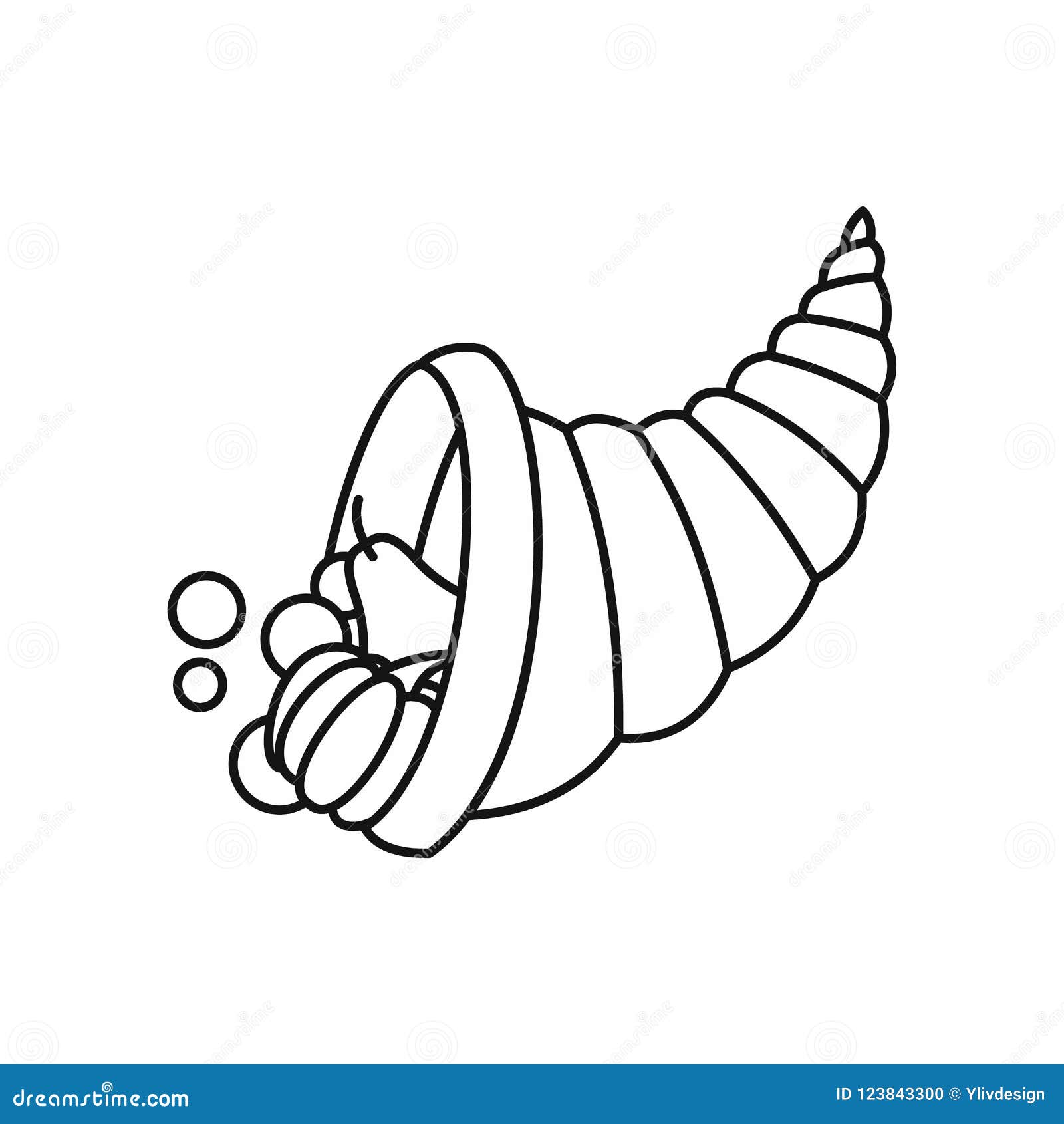 Cornucopia Icon, Outline Style Stock Illustration - Illustration of ...