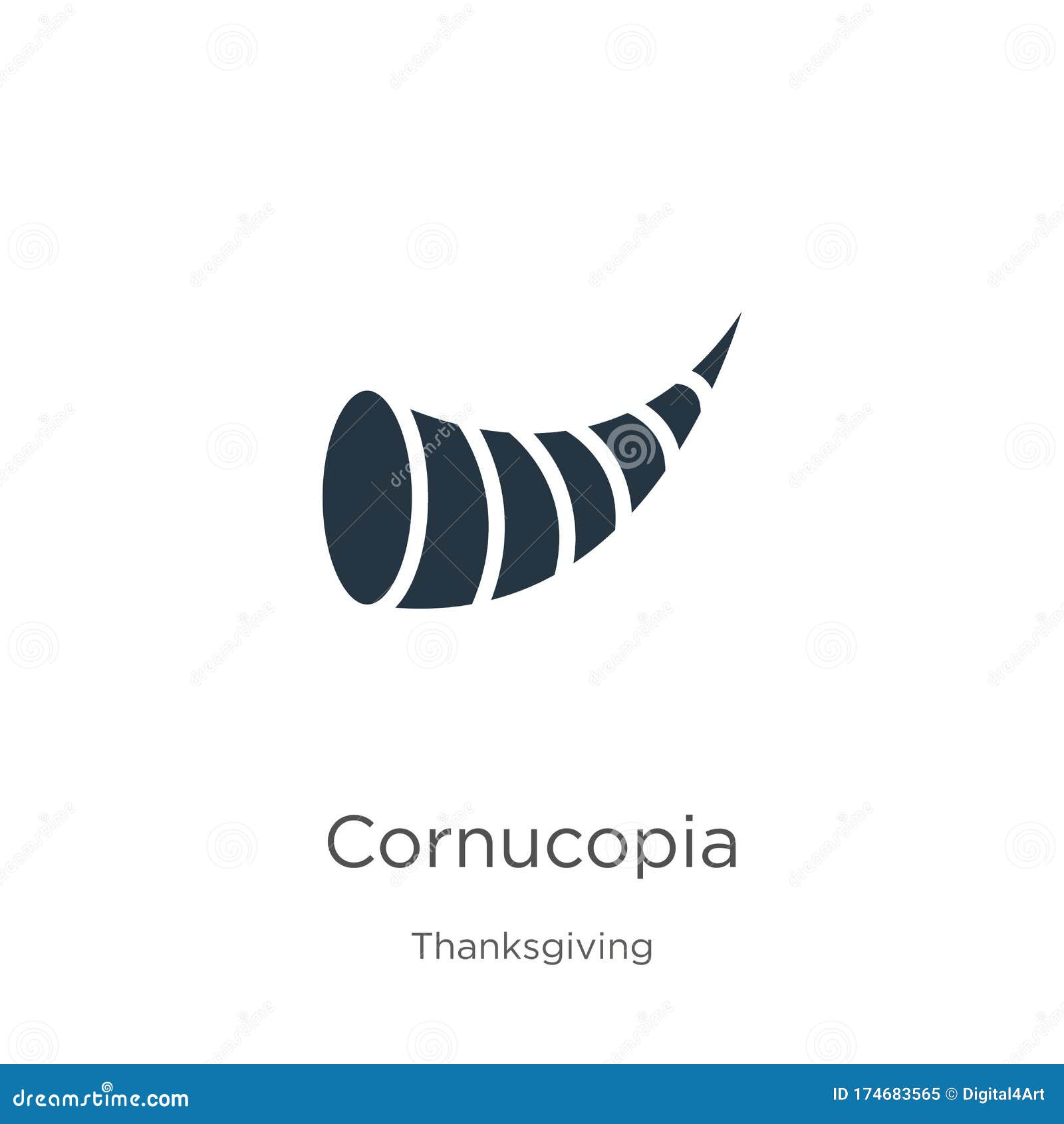 Cornucopia Icon Vector. Trendy Flat Cornucopia Icon from Thanksgiving ...
