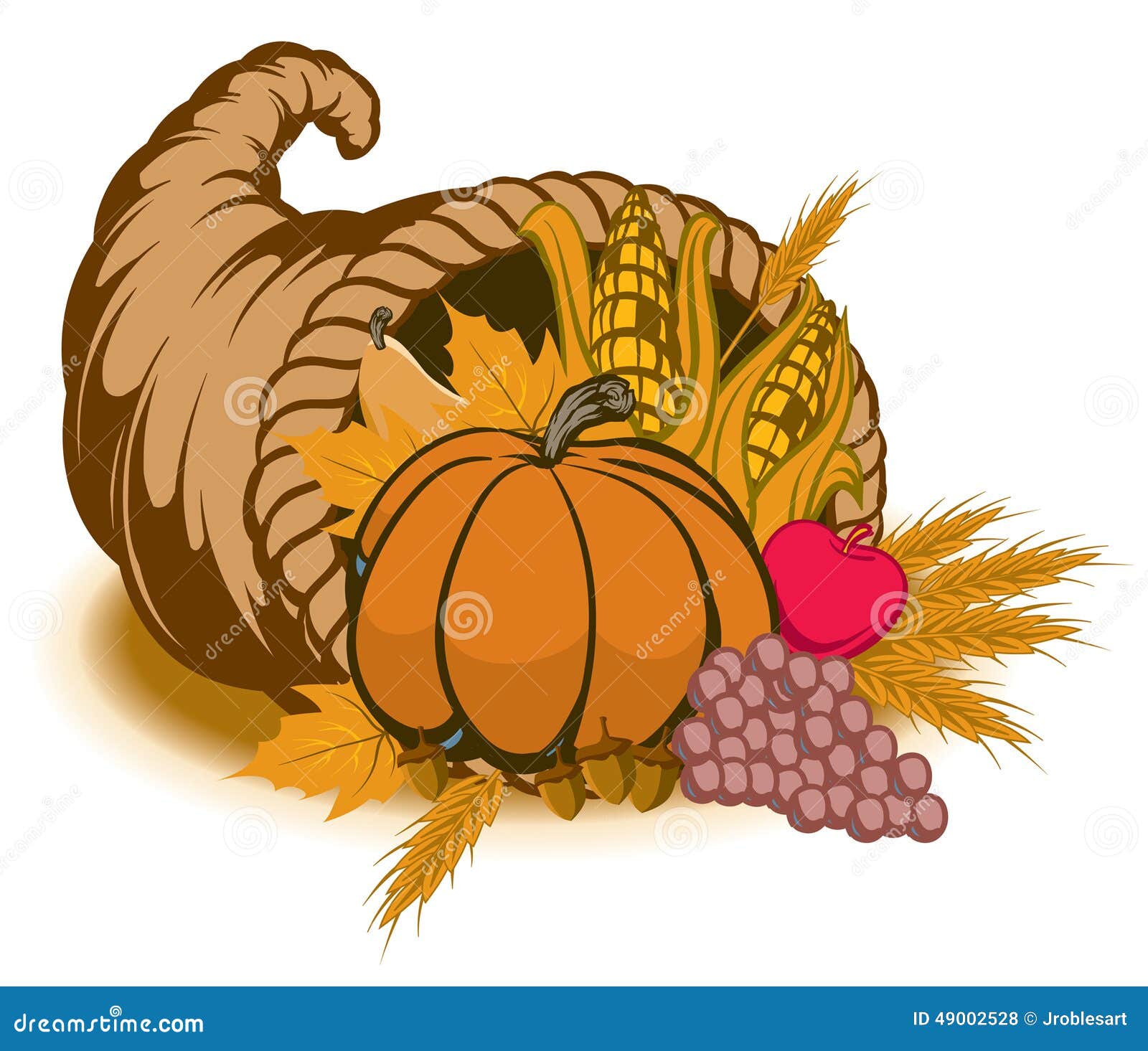 Cornucopia stock vector. Illustration of fruit, basket - 49002528