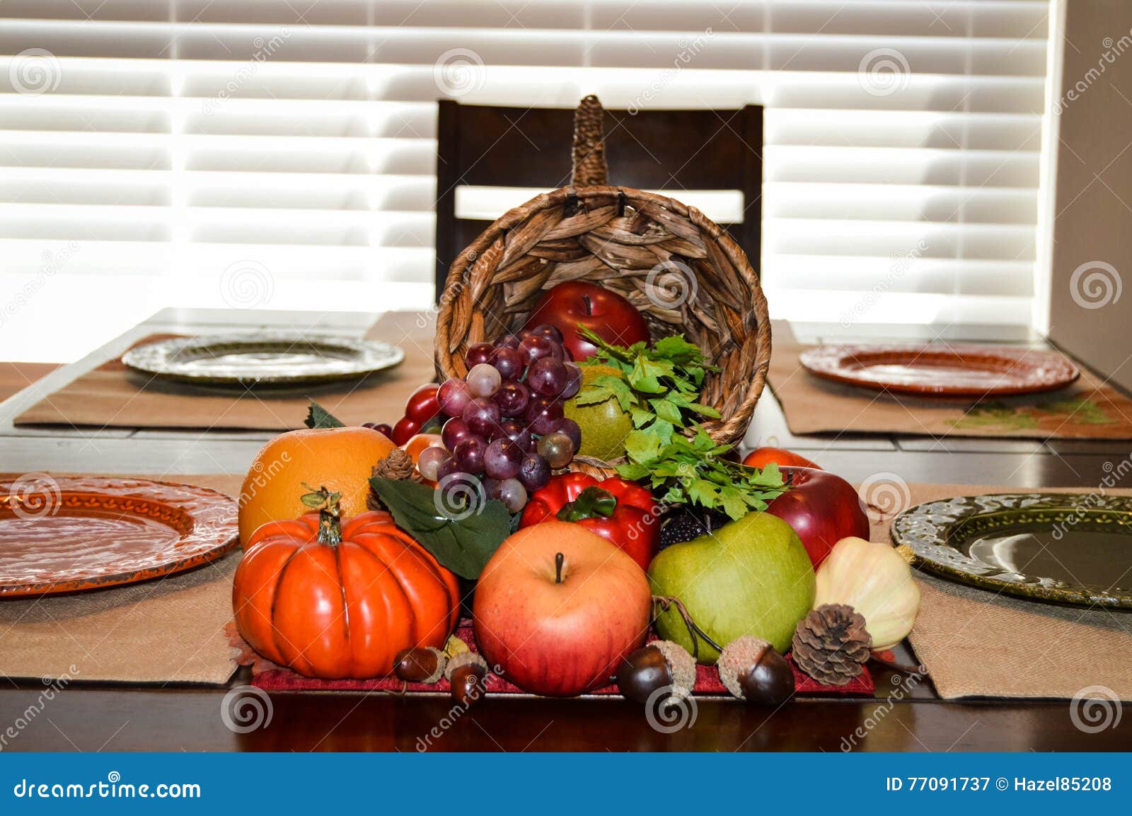 Cornucopia on table stock image. Image of holiday, celebration - 77091737