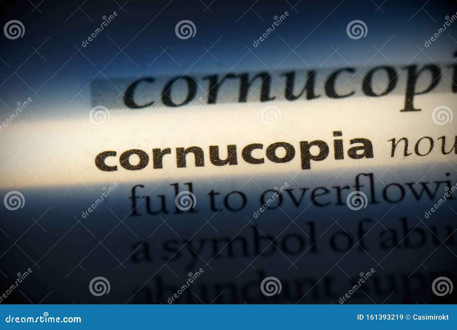 Cornucopia stock image. Image of info, macro, dictionary - 161393219